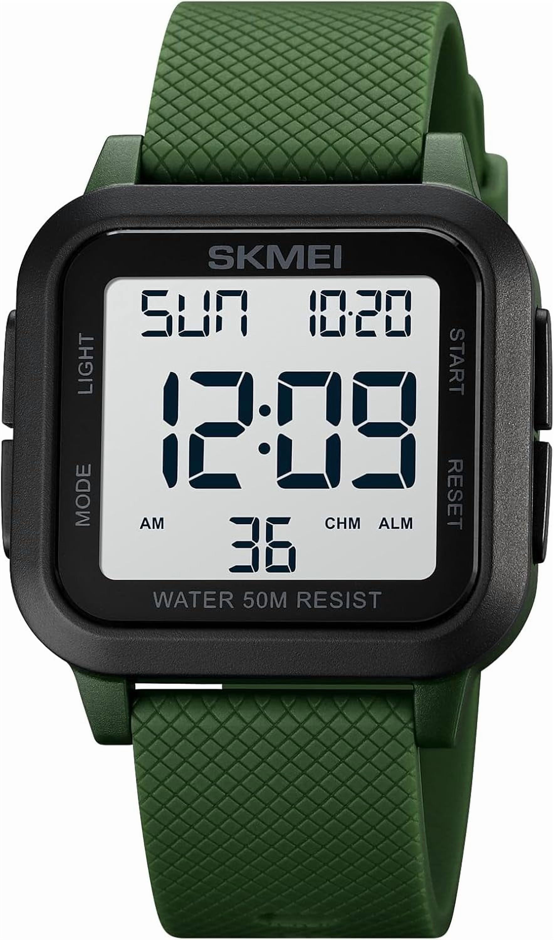 Men Digital Sports Watch Ultra-Thin Large Face Waterproof Wrist Watches ...