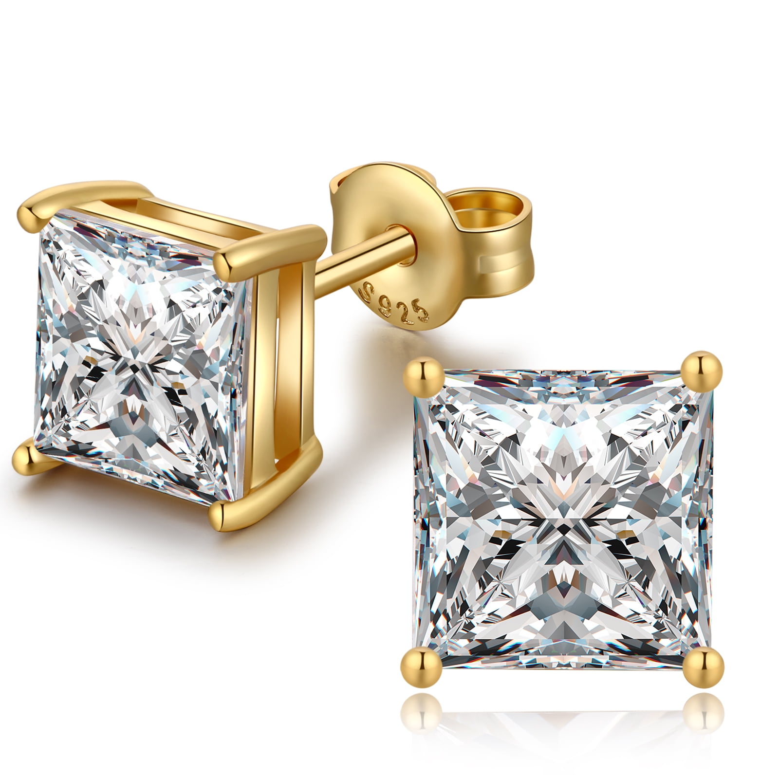 Men Earrings Gold Square Earrings for Men Women Stud Earrings Square ...