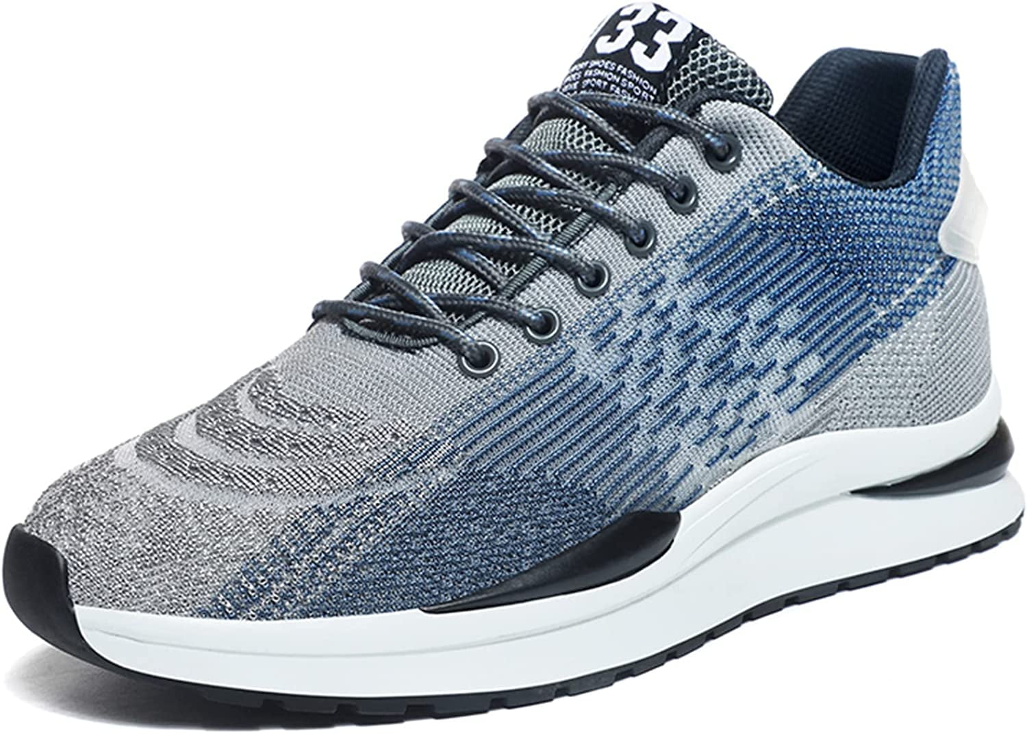 Men Elevator Sneakers Sports Shoes Invisible Height Increasing 2.36 ...