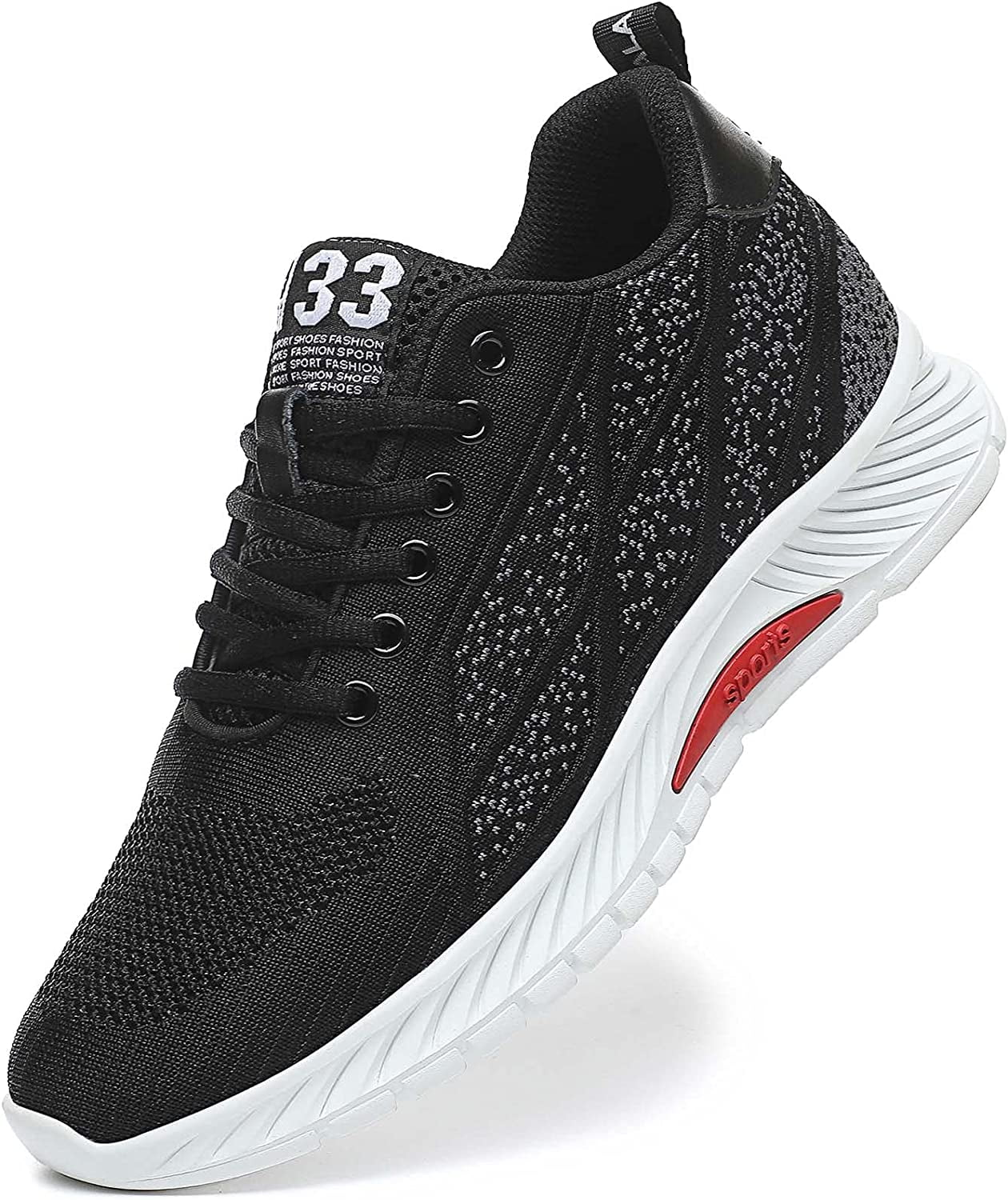 Men Elevator Sneakers Sports Shoes Invisible Height Increasing 2.36 ...