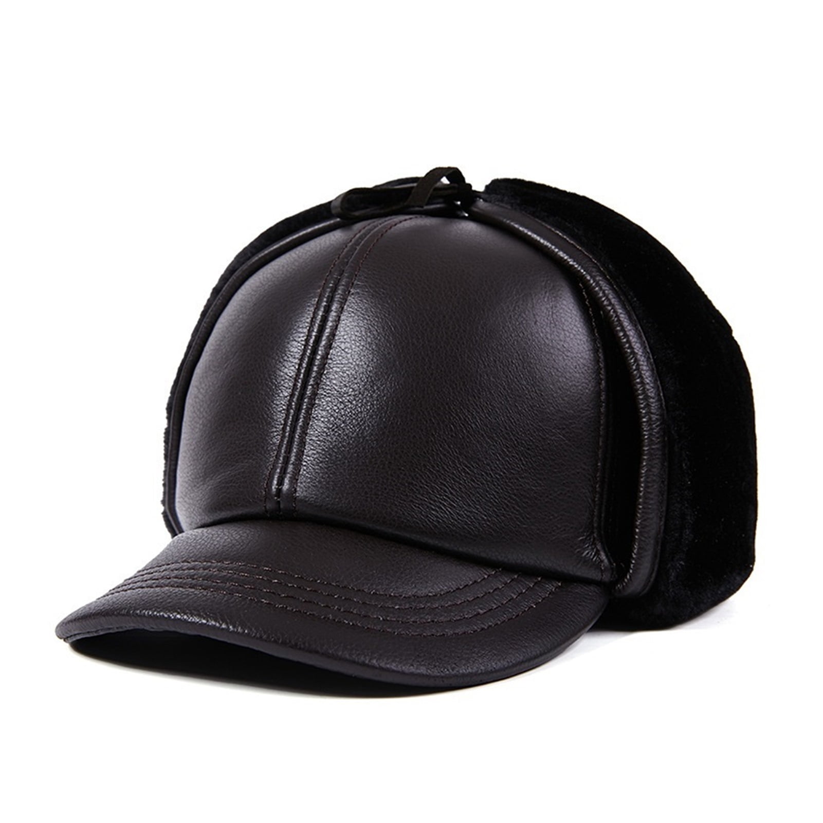 Men Fall Winter Peaked Flat Cap Adjustable Earmuffs Driving Cap Beret ...