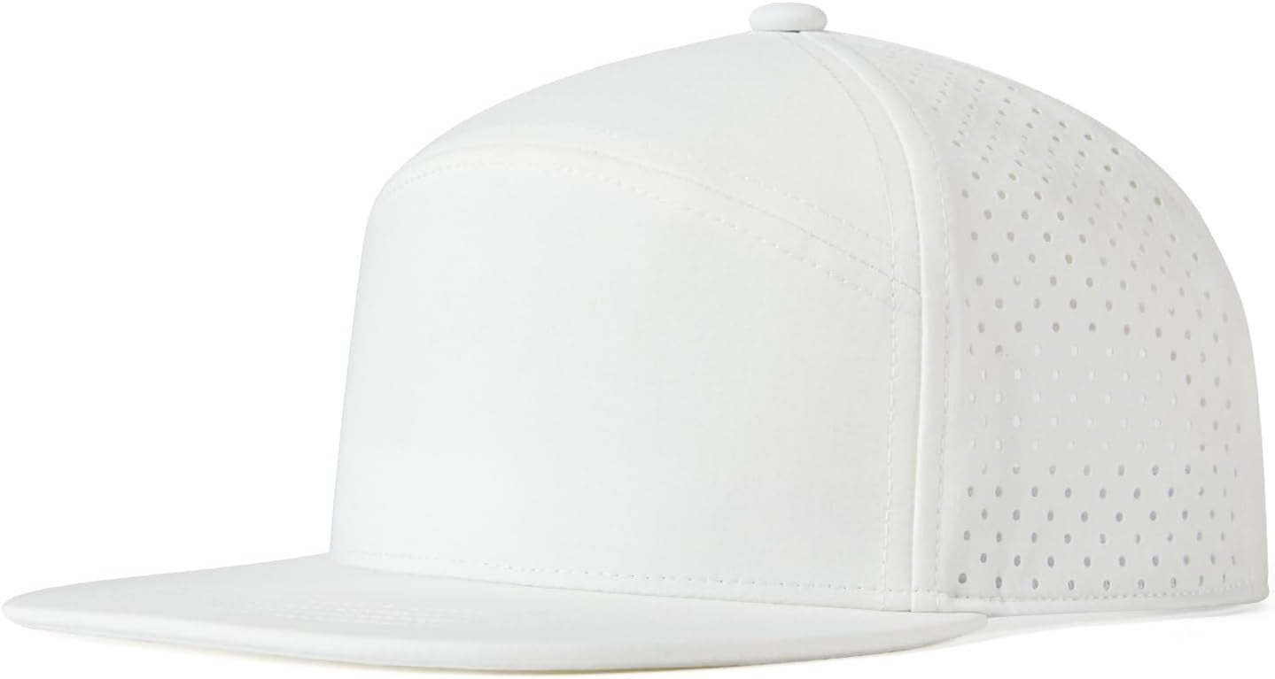 Men Flat Brim Baseball Cap Adjustable Performance Snapback Hat Laser Perforated Cap - Walmart.com