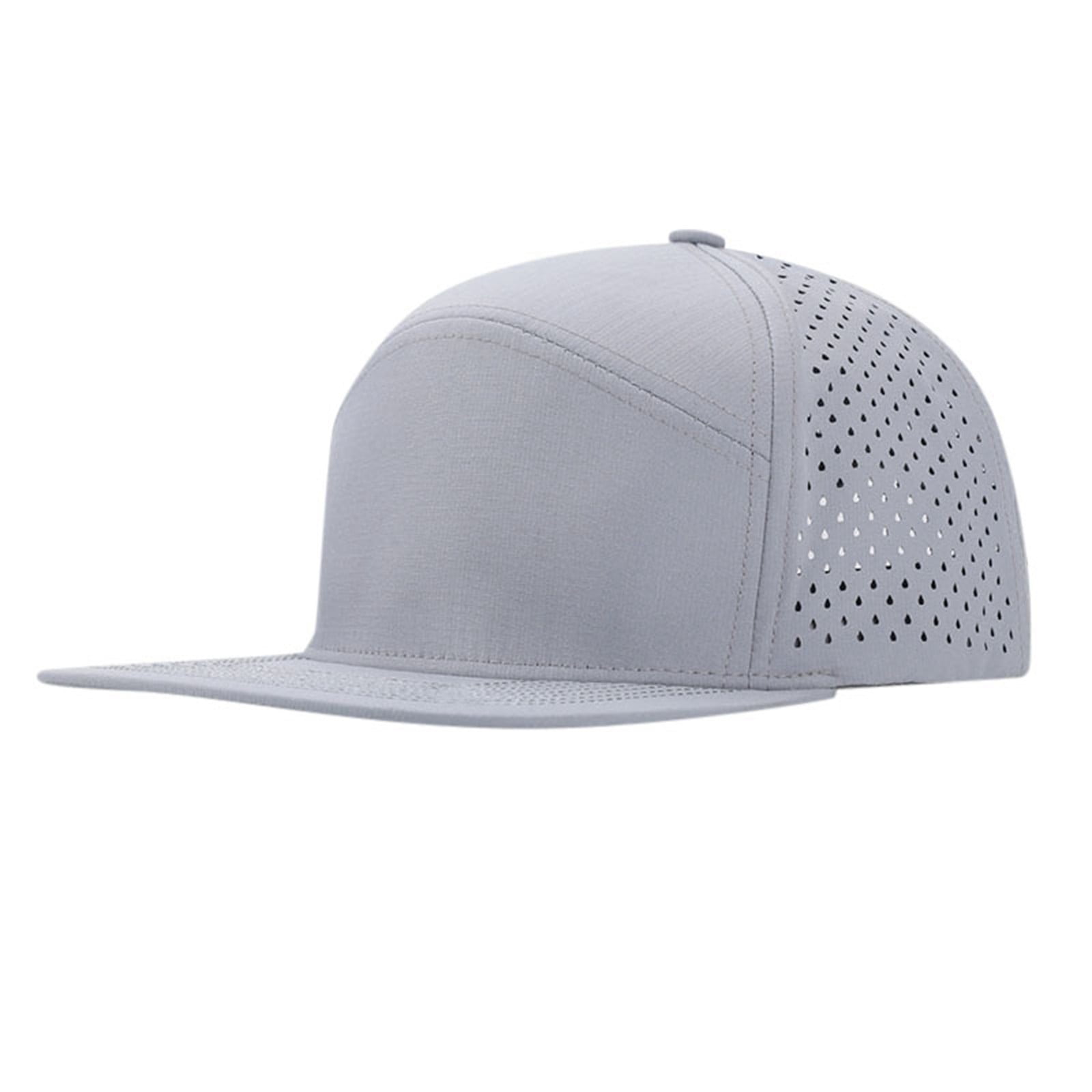 Men Flat Brim Baseball Cap Adjustable Performance Snapback Hat ...