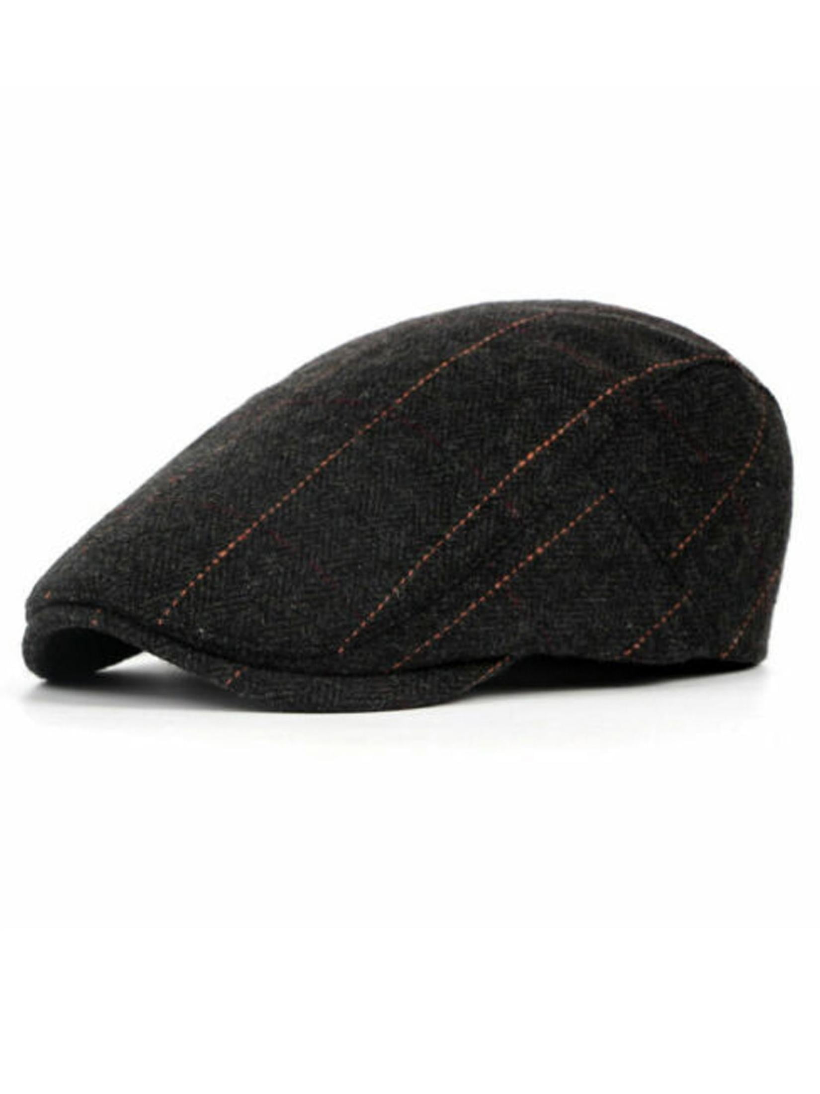 Men's Fashionable Flat Cap Beret, Herringbone Newsboy Bakerboy Hat ...