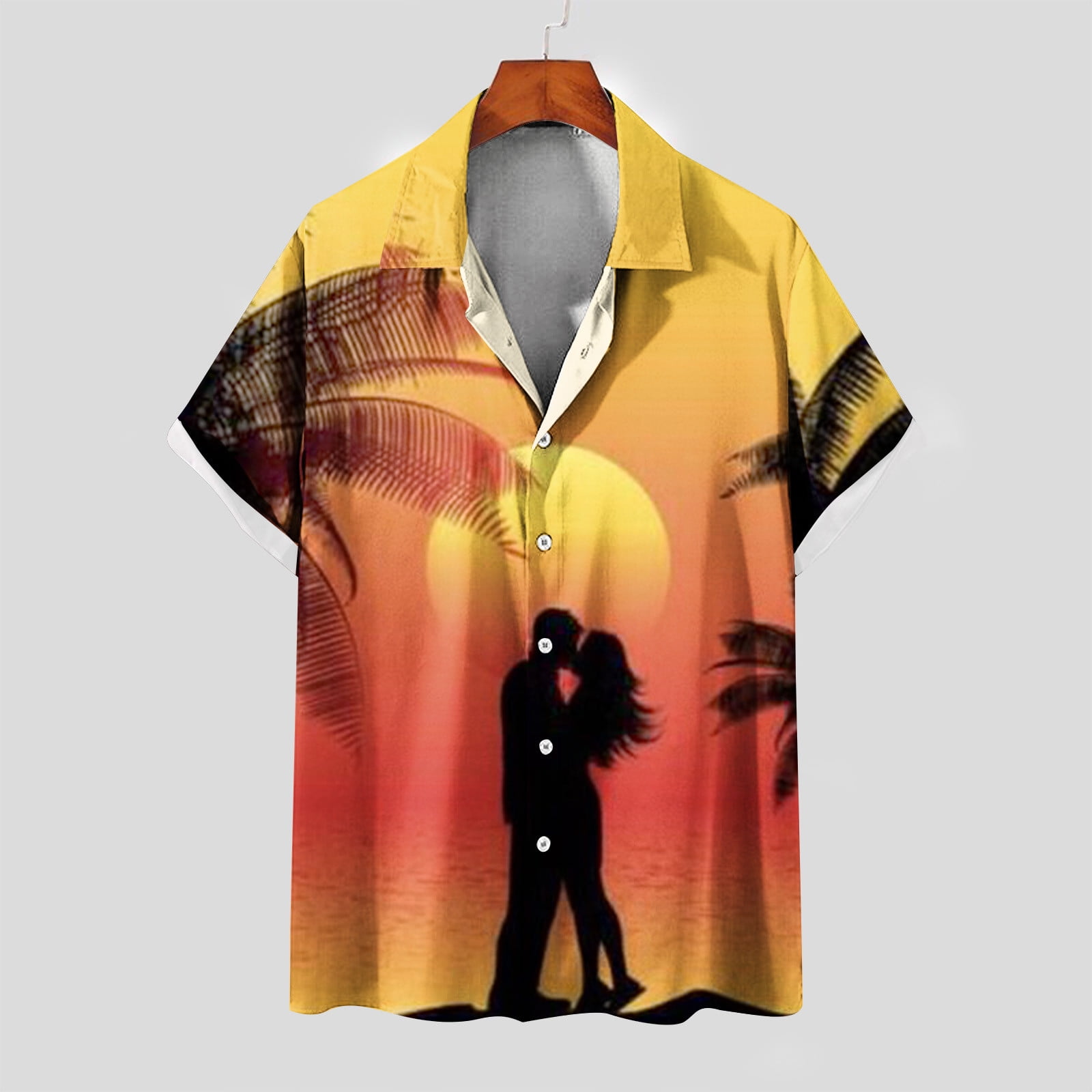 Men Floral Print Hawaiian Shirts Fashion Tropical Beach Shirt Big and ...