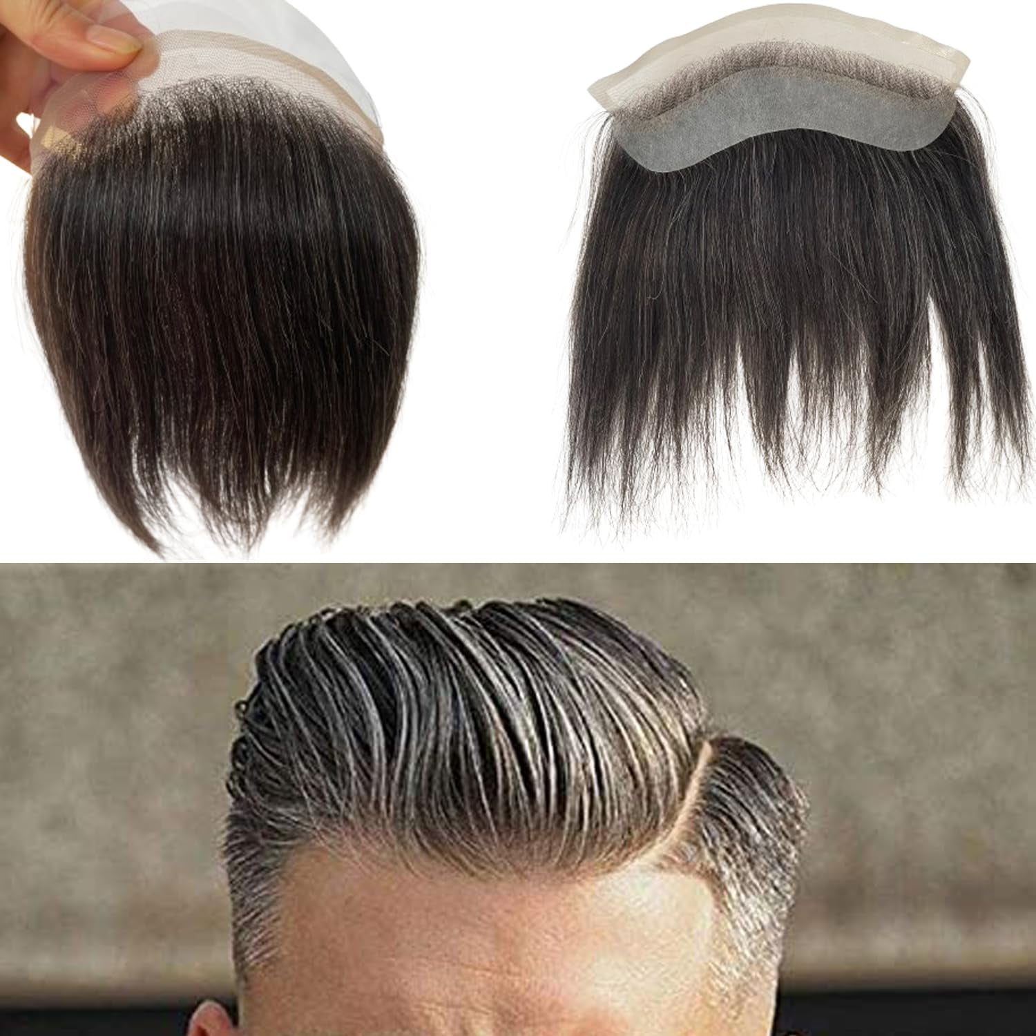 Men Forehead Hairline Toupee HD Invisible Lace Hairline Lace front Skin ...