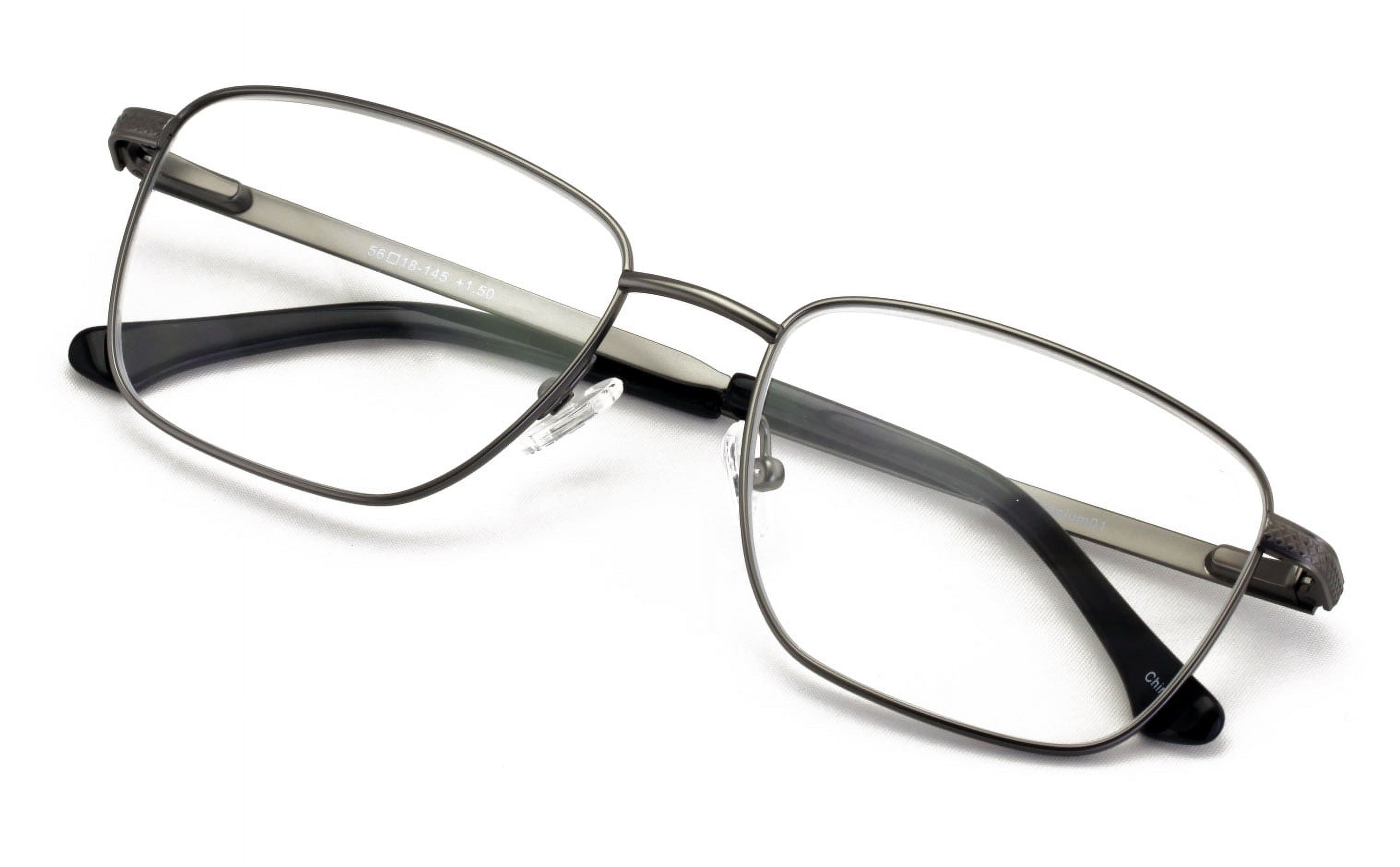 Men Full Titanium Large Wide Reading Glasses - Clear Lens Optical Frame ...