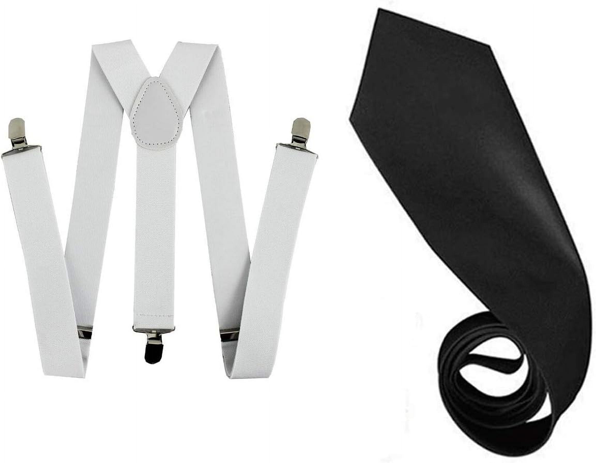 Men Gatsby Gangster Hat Tie Braces And Fake Cigar In White And Black ...