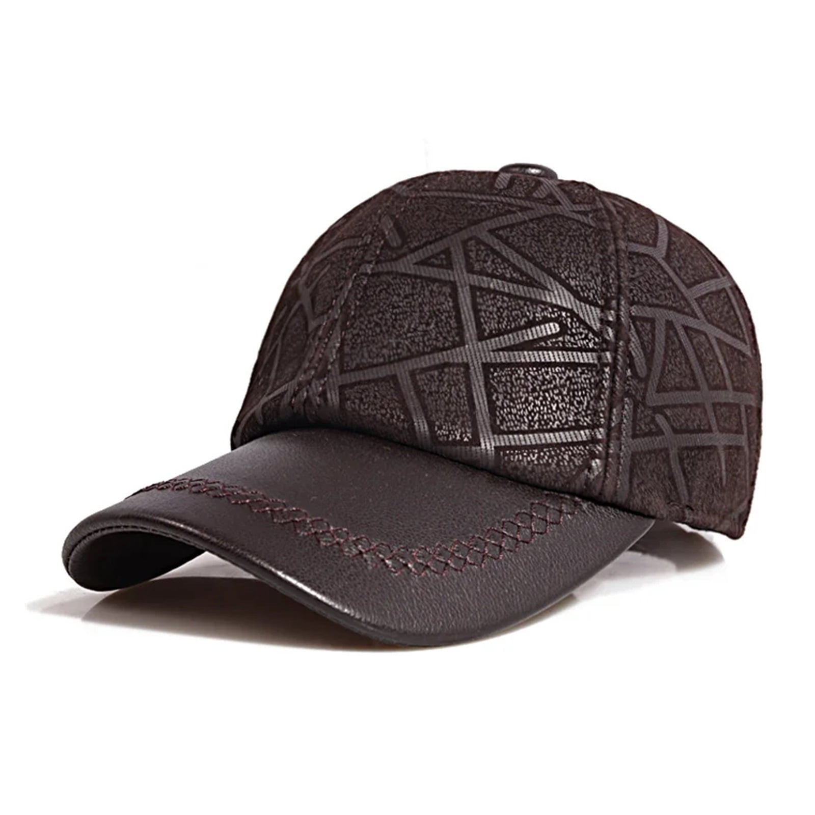 Men Genuine Leather Baseball Caps Adjustable Suede Sheepskin Men Youth ...