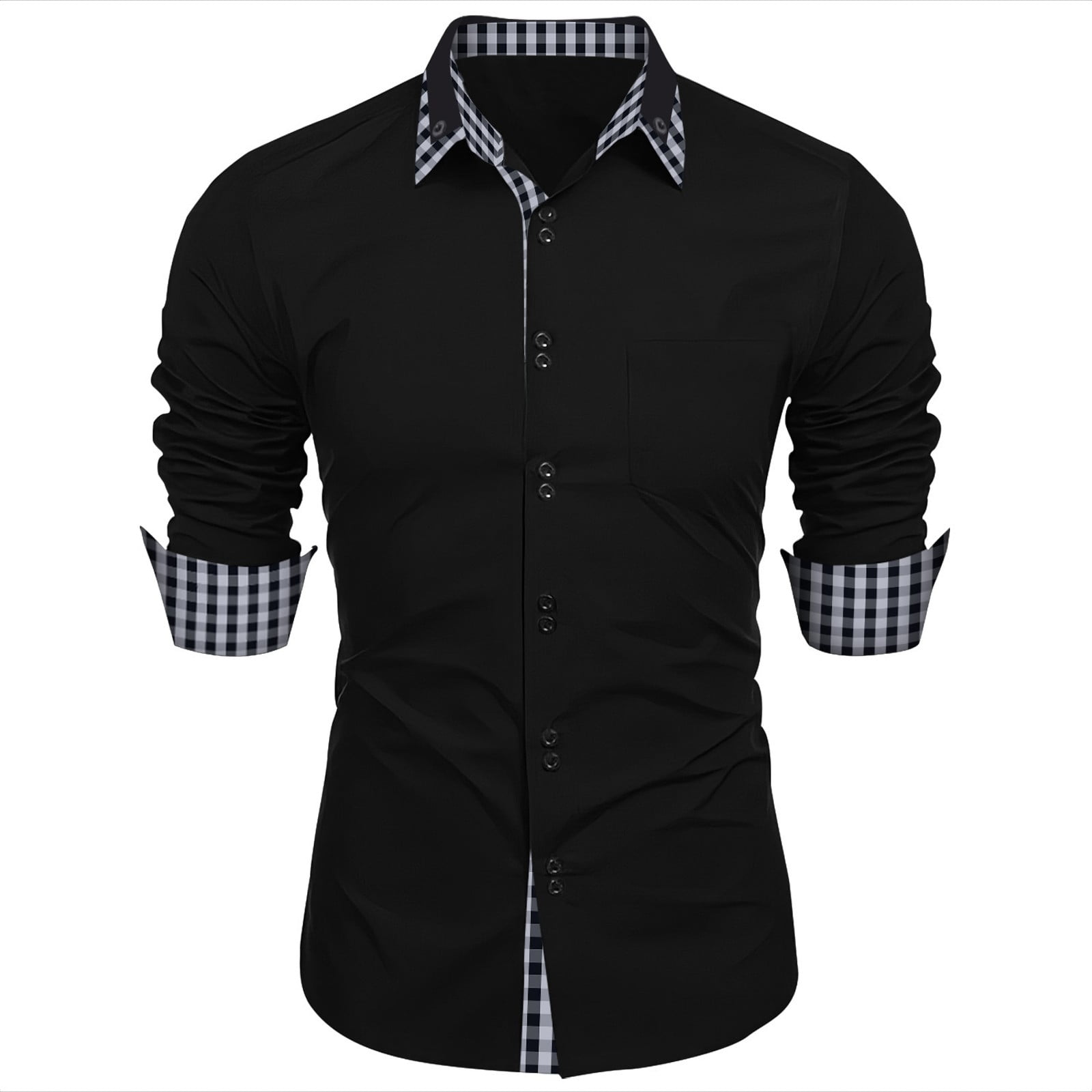 Men Graphic T Shirts For Men Fashion Plaid Matching Color Slim Fit