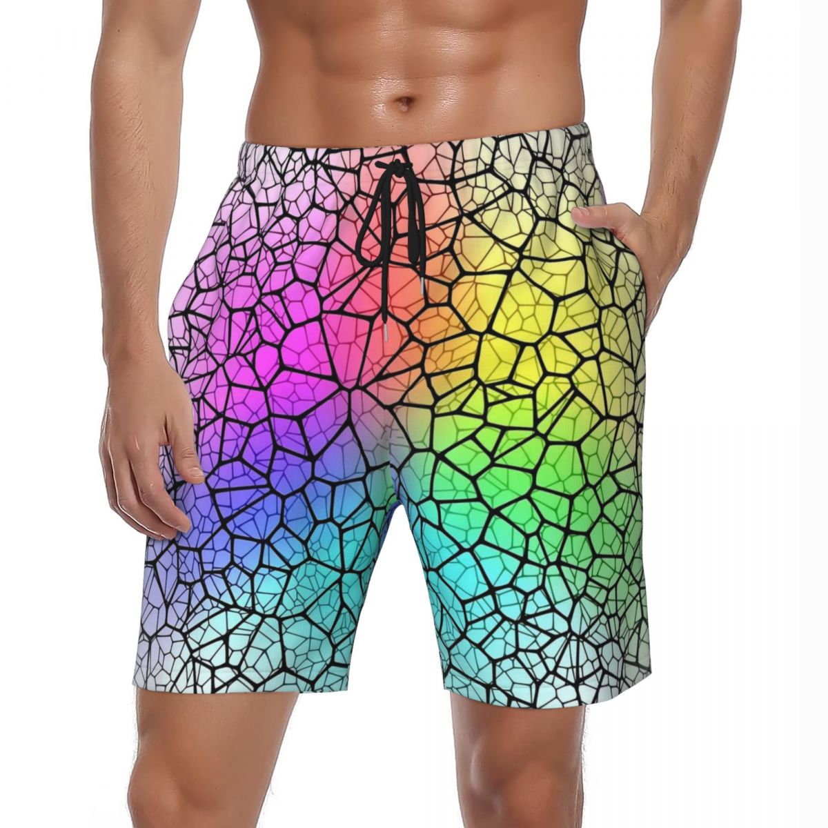 Men Gym Shorts Shallow Water Vintage Swim Trunks Crystalline Sea Fast ...
