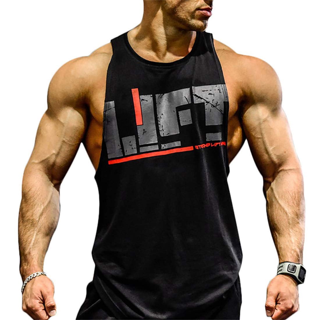Men Gym Singlet Tank Top shirt Stringer Bodybuilding Muscle Fitness ...