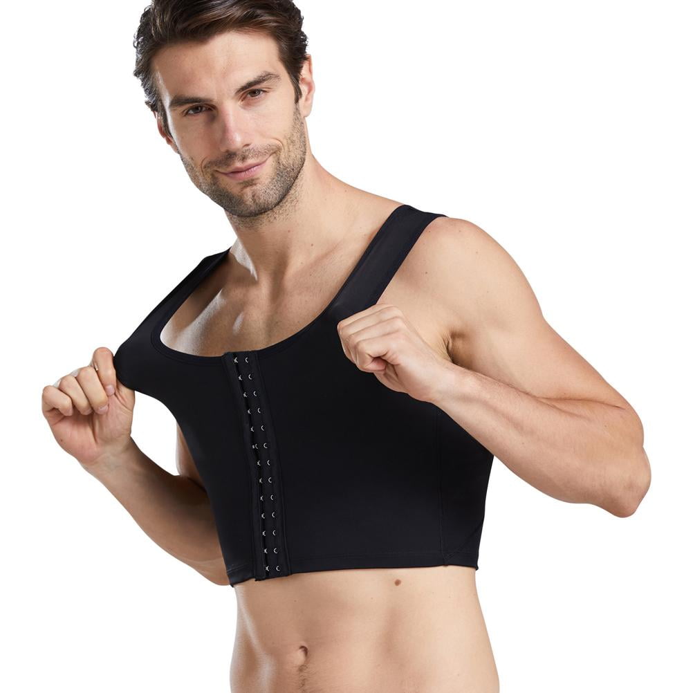 Men Gynecomastia Shaper Adjustable Slimming Chest Corset Compressing Body Building Sleeveless ...