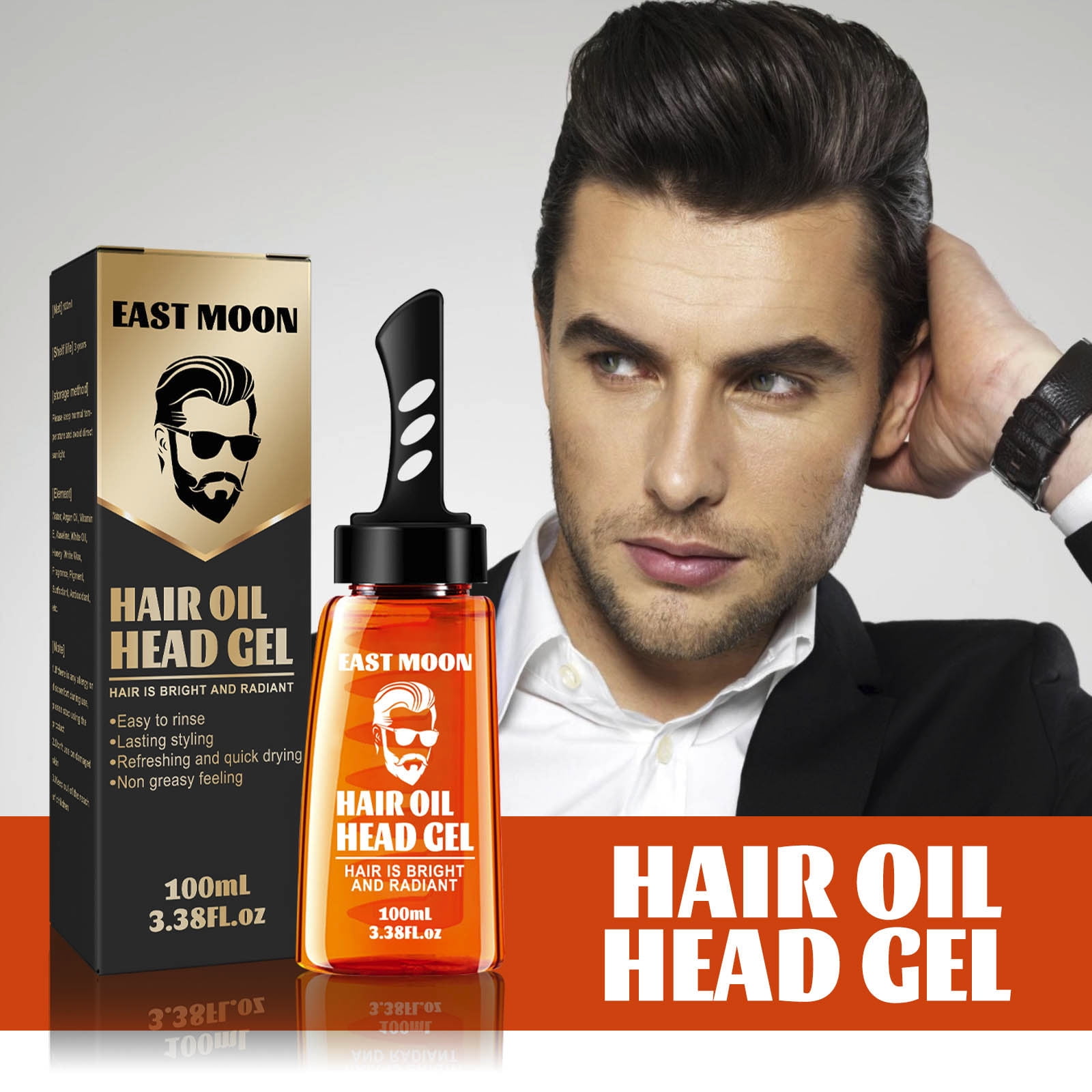 Men Hair Wax Gel With Comb 2 In 1 Men Hair Styling Gel With Comb And Extra 4 Hair Styling Combs