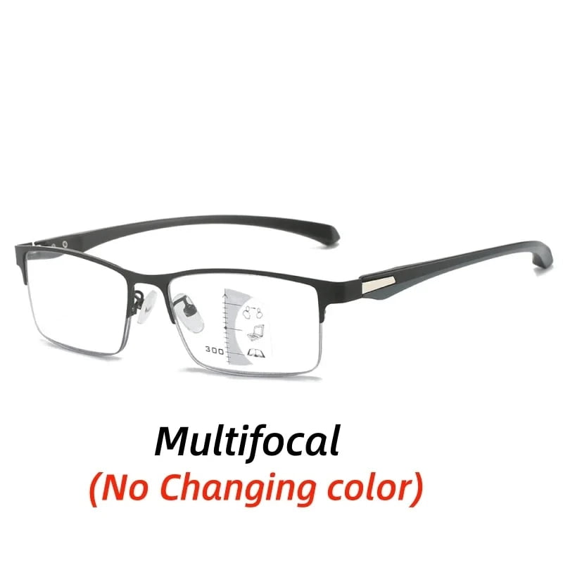 Men Half Frame Business Photochromic Presbyopia Glasses Progressive ...