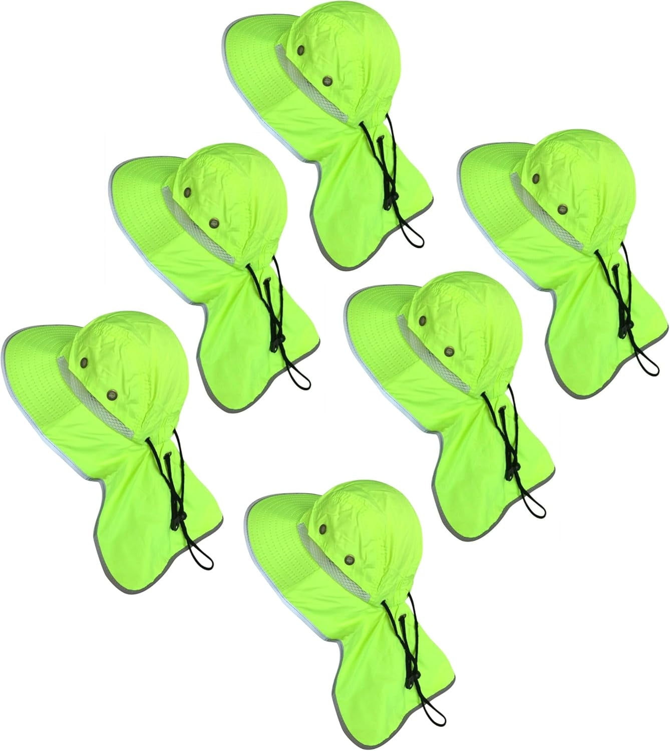 Men High Visibility Reflective Sun Hat with Neck Flap Wide Brim Boonie ...