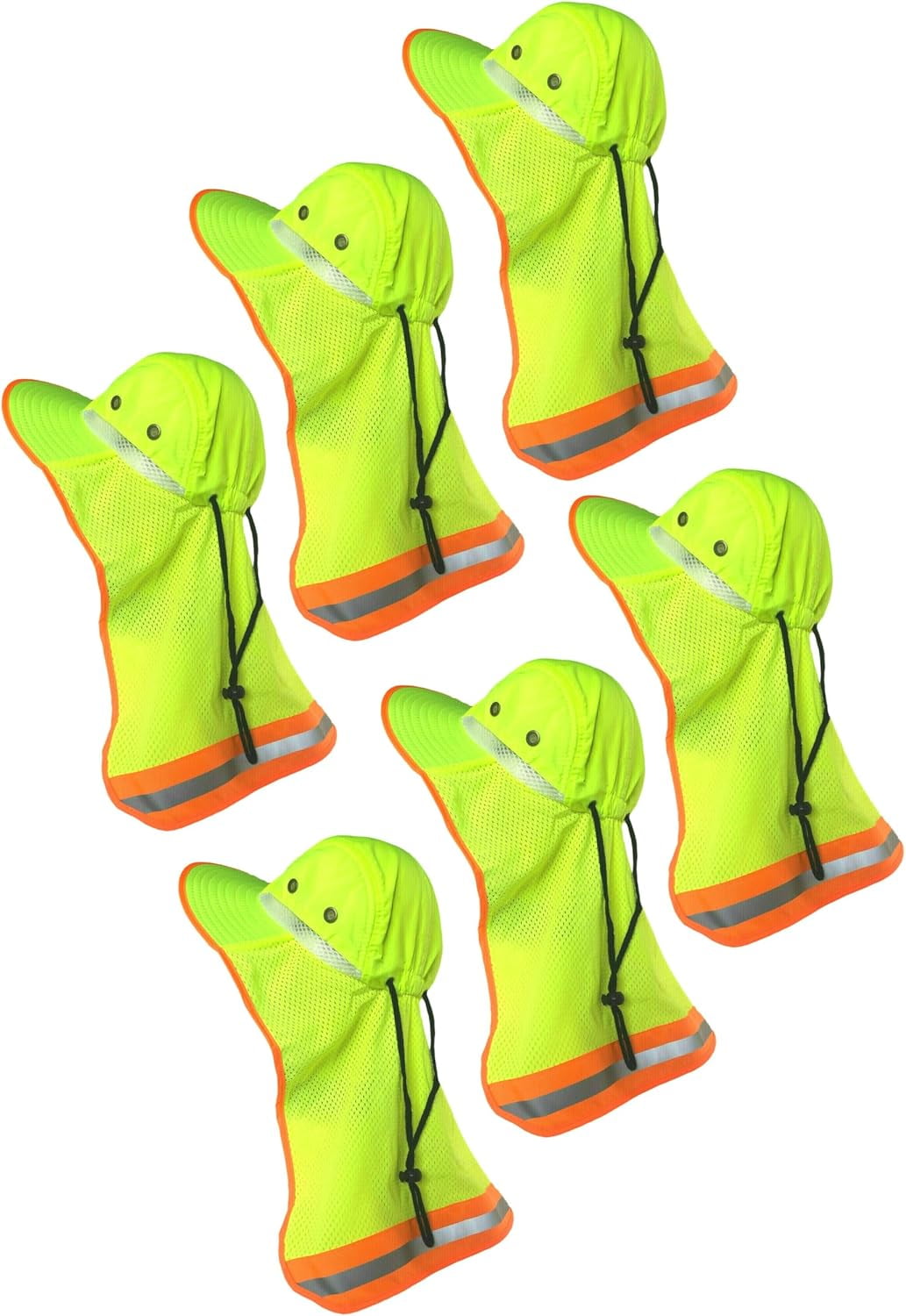 Men High Visibility Reflective Sun Hat with Neck Flap Wide Brim Boonie ...