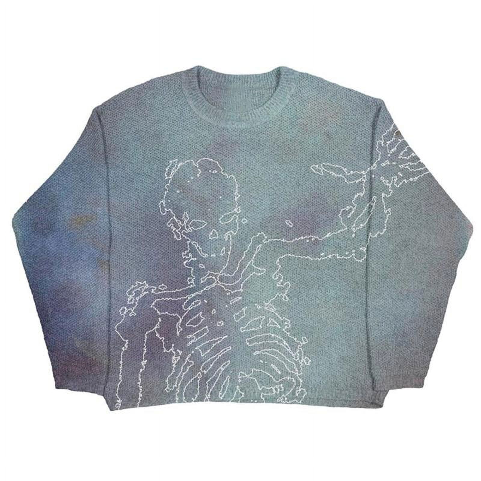 Men Hip Hop Portrait Sweater Knit Pullovers Jumpers Retro Loose ...