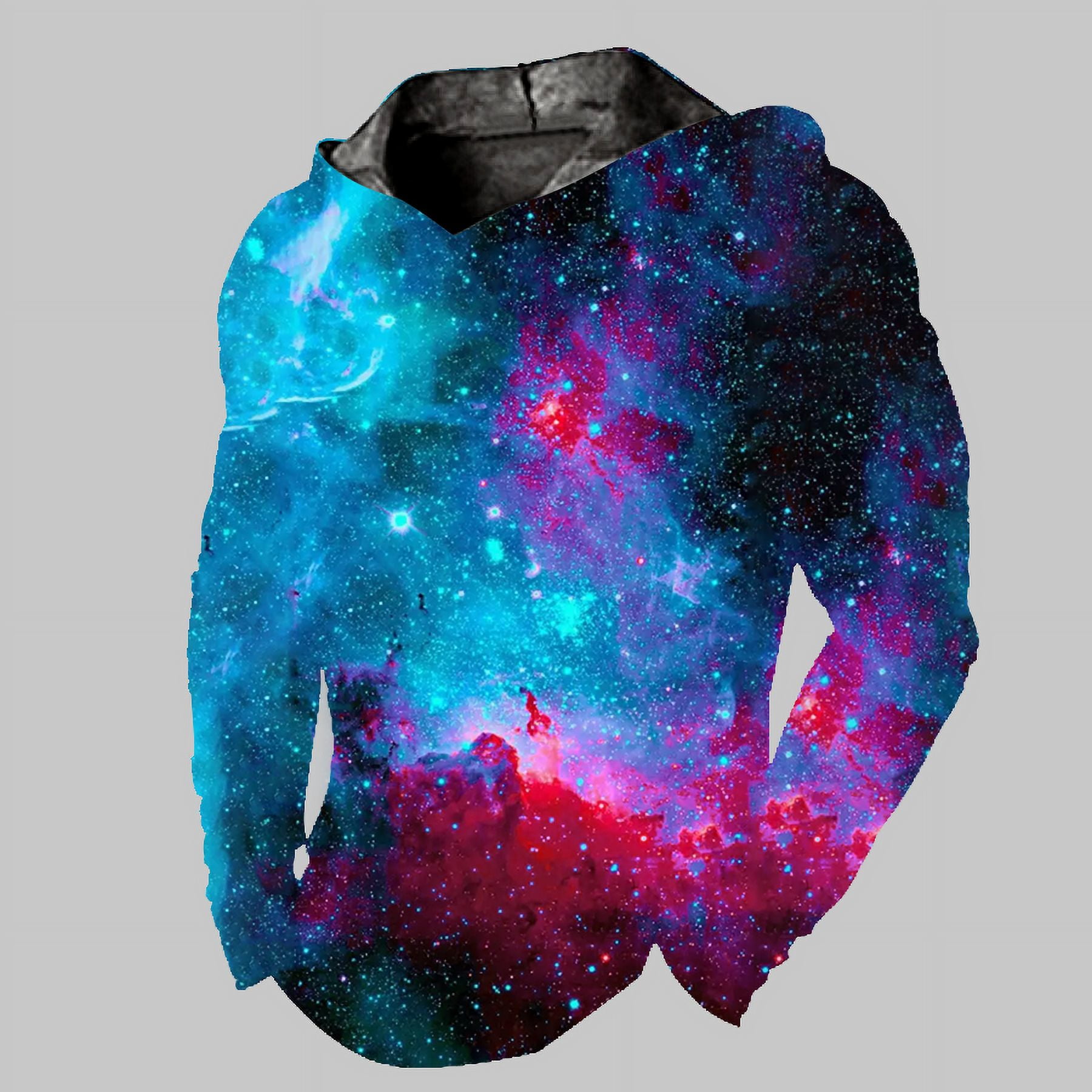 Men Hooded Colorful Cosmos Graphic Fashion LightWeight Ultra Soft ...