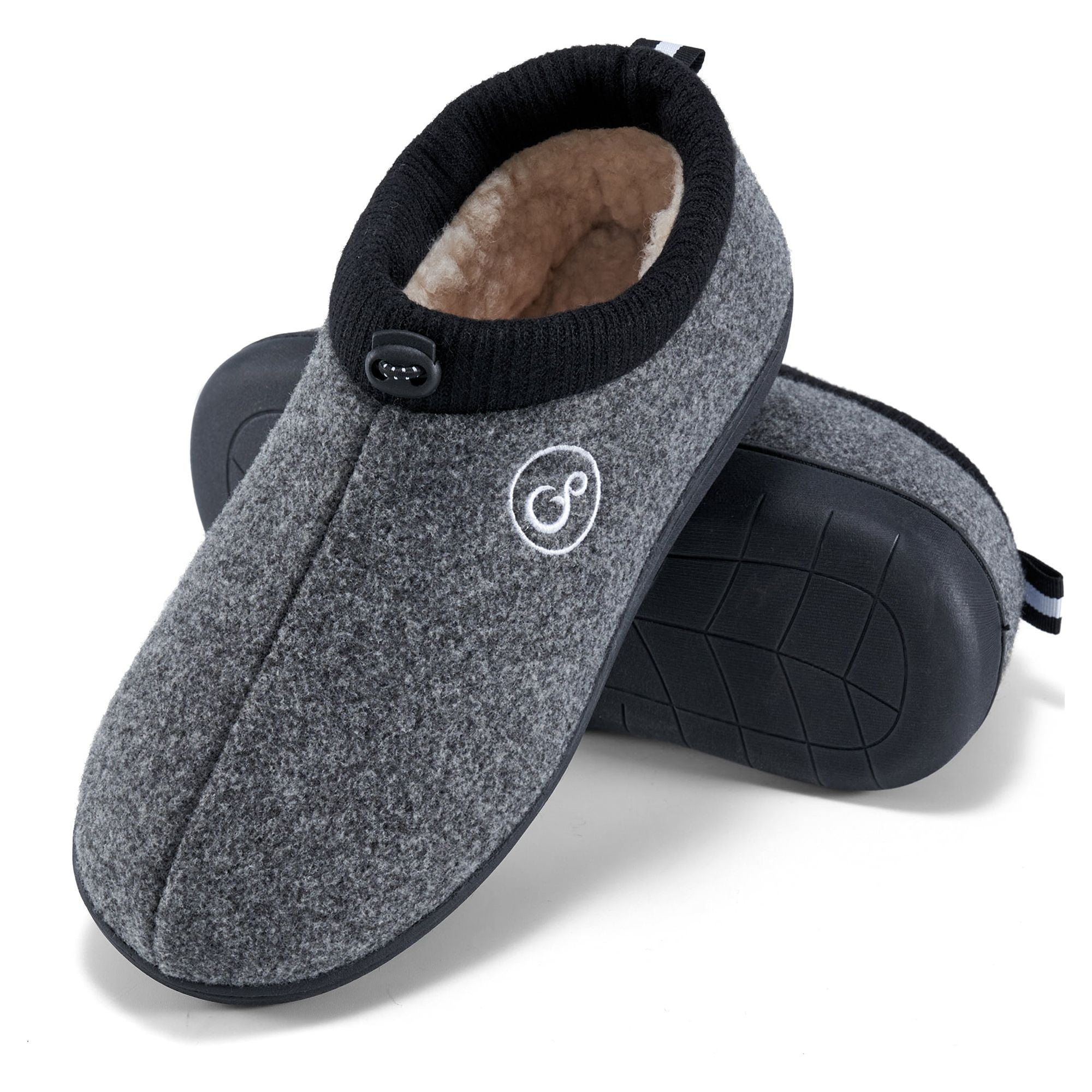 Men House Slippers Indoor Shoes with Warm Cozy Memory Plush Warm Closed ...