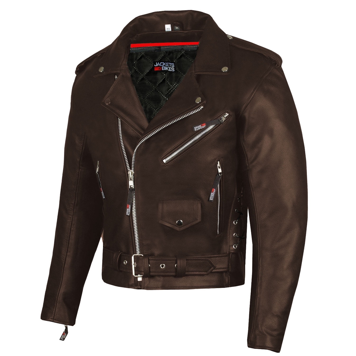 Men ICONIC Motorcycle Premium Natural Buffalo Leather Side Lace Biker ...