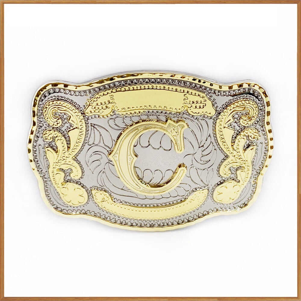 Men Initial Big Cowboy Western Rodeo Texas StarBelt Buckle Letter A to ...