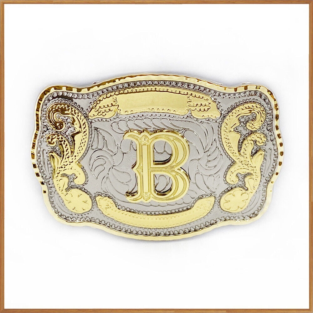 Men Initial Big Cowboy Western Rodeo Texas StarBelt Buckle Letter A to ...