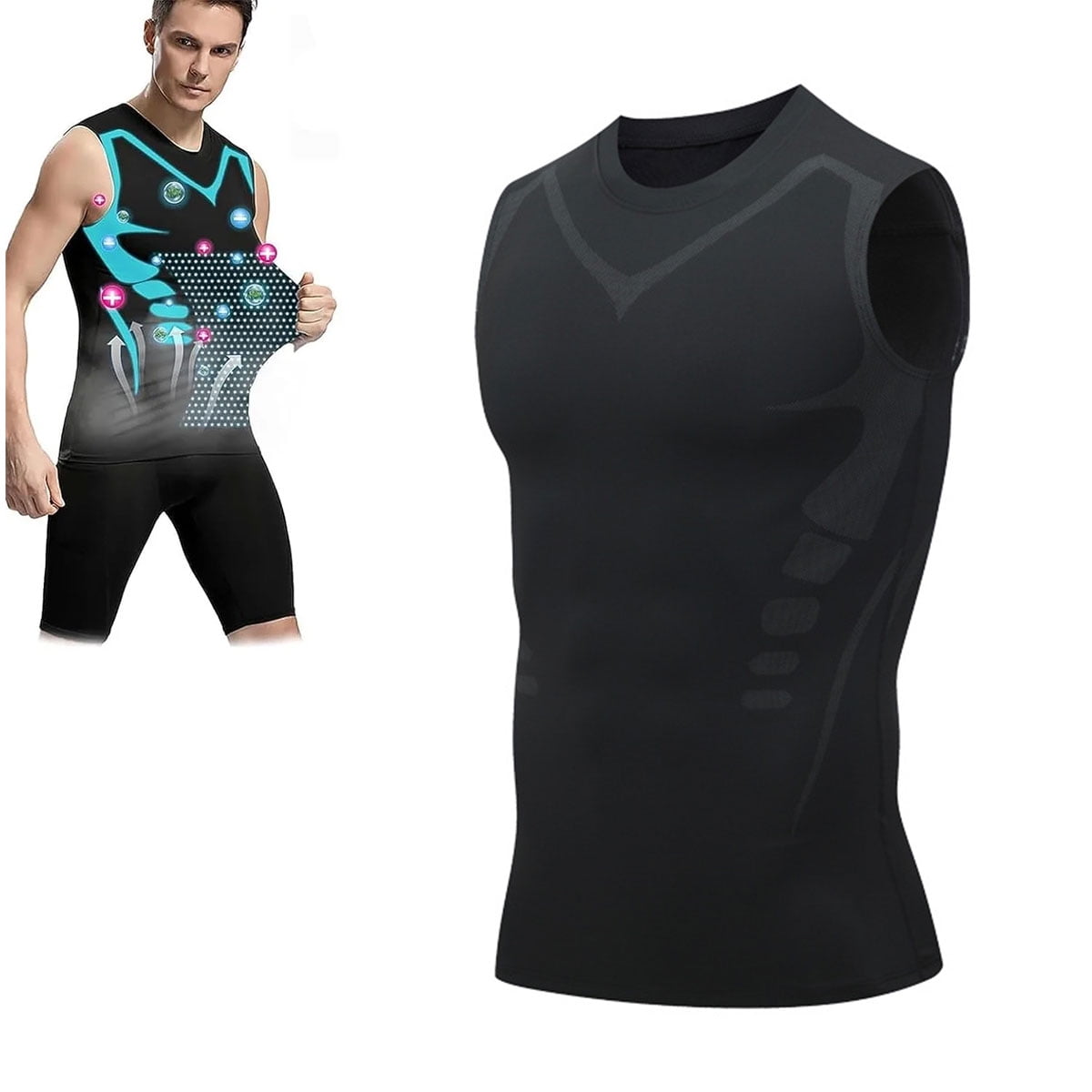 Men Ionic Tourmaline Posture Corrector Vest, Ionic Shaping Sleeveless ...