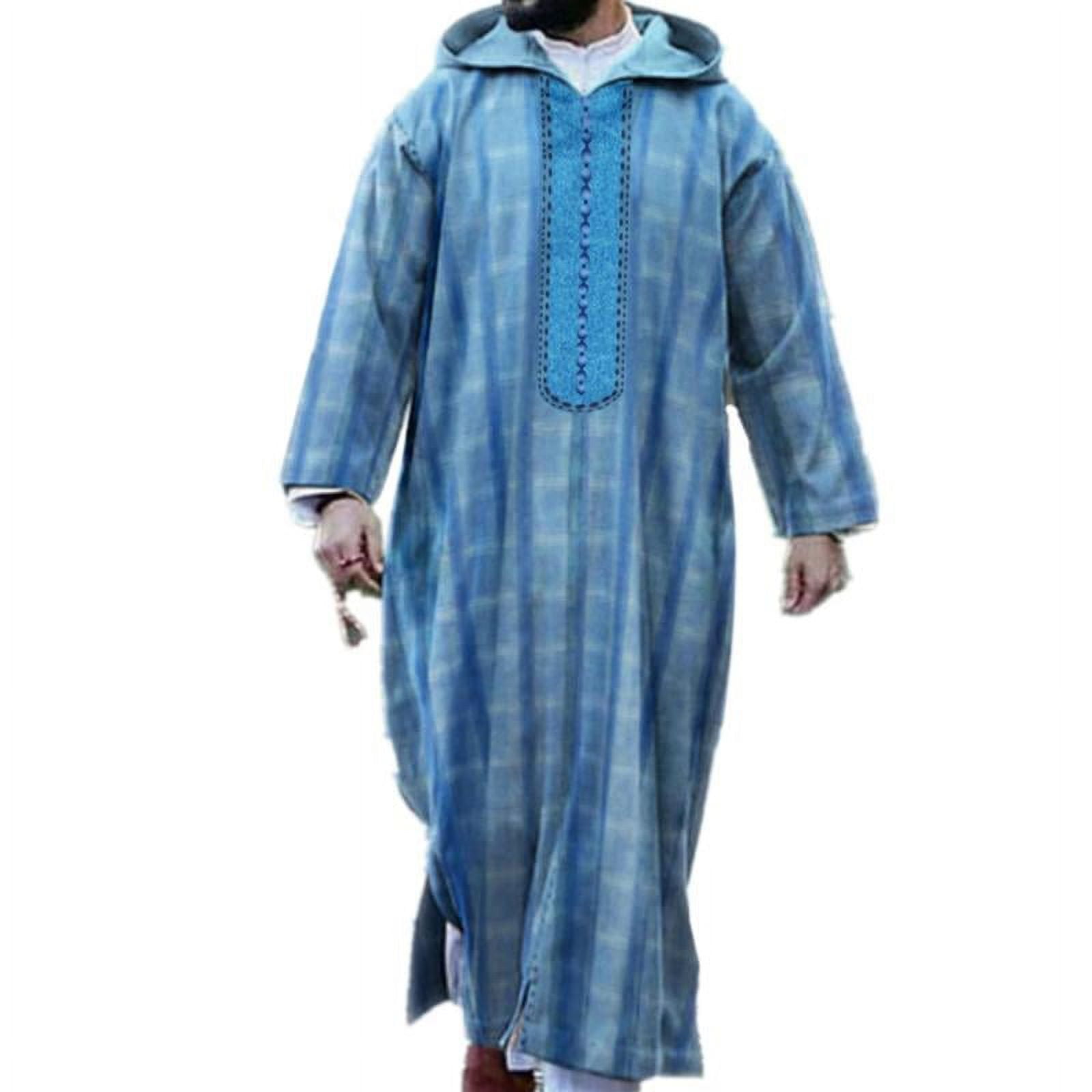 Men's Islamic Long Sleeve Muslim Dubai Arabic Kaftan Robe Dress Shirt ...