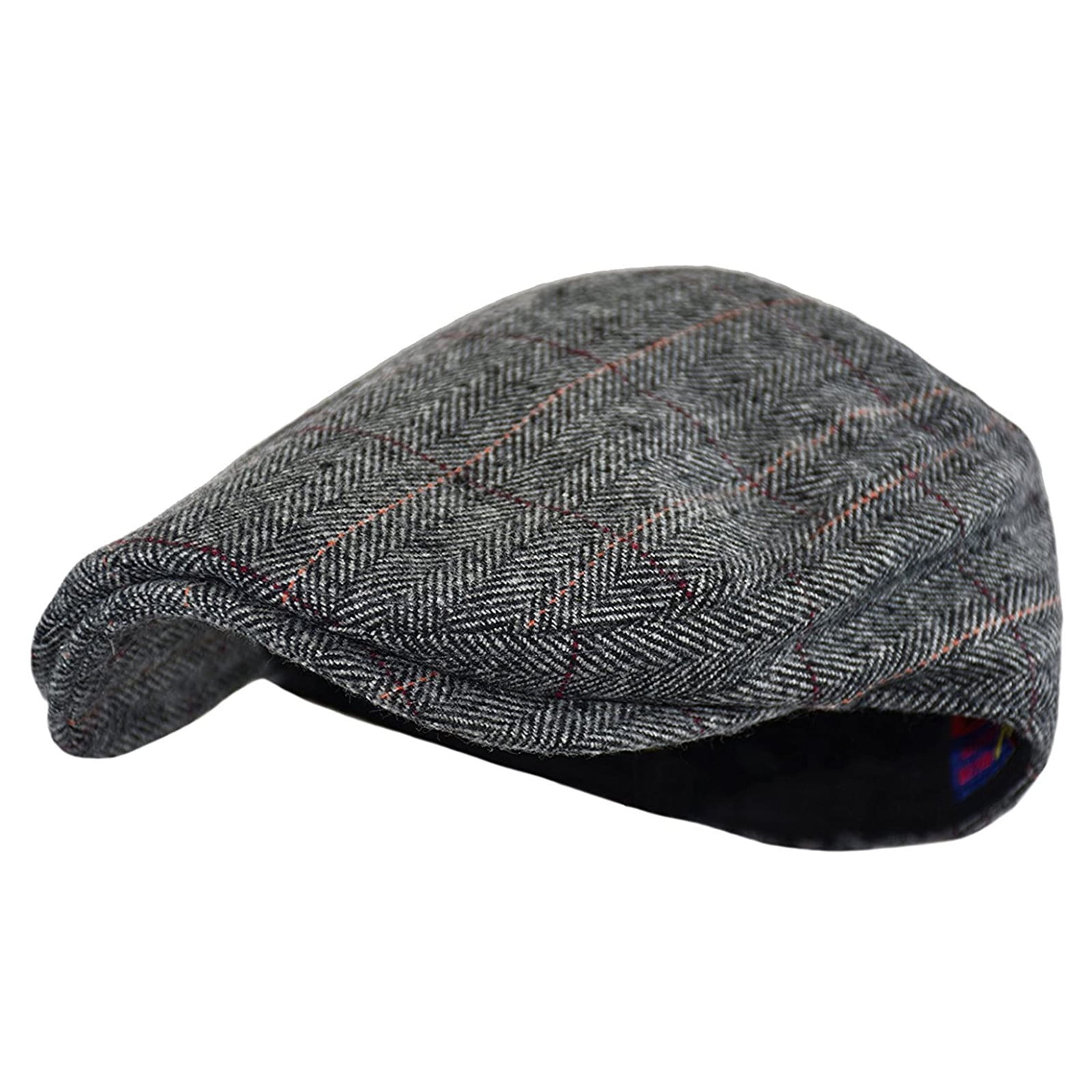 Men Newsboy Cap Men's Classic Herringbone Tweed Wool Blend Tweed Flat ...