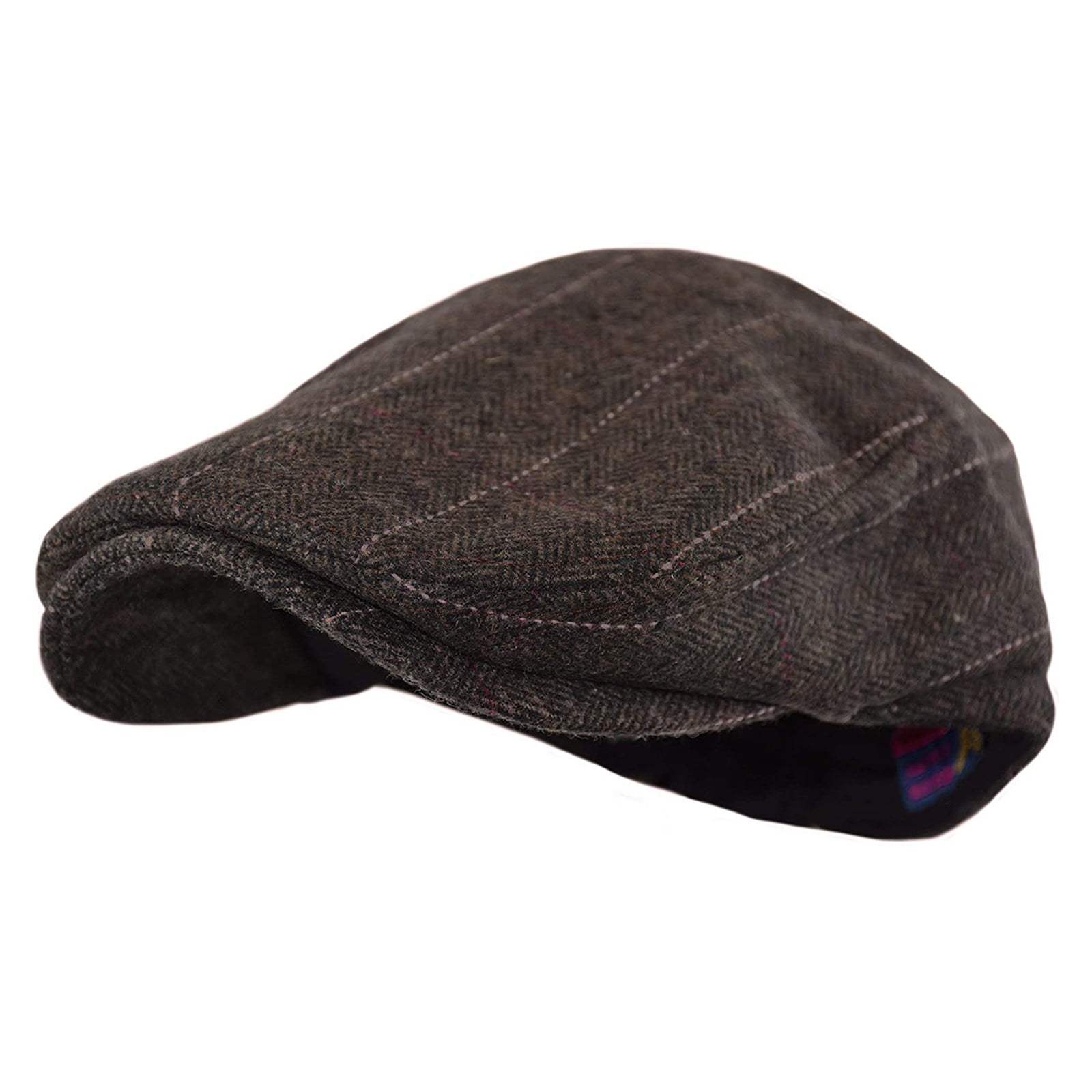 Men Newsboy Cap Men's Classic Herringbone Tweed Wool Blend Tweed Flat Cap Cabbie Hat Men Beret ...
