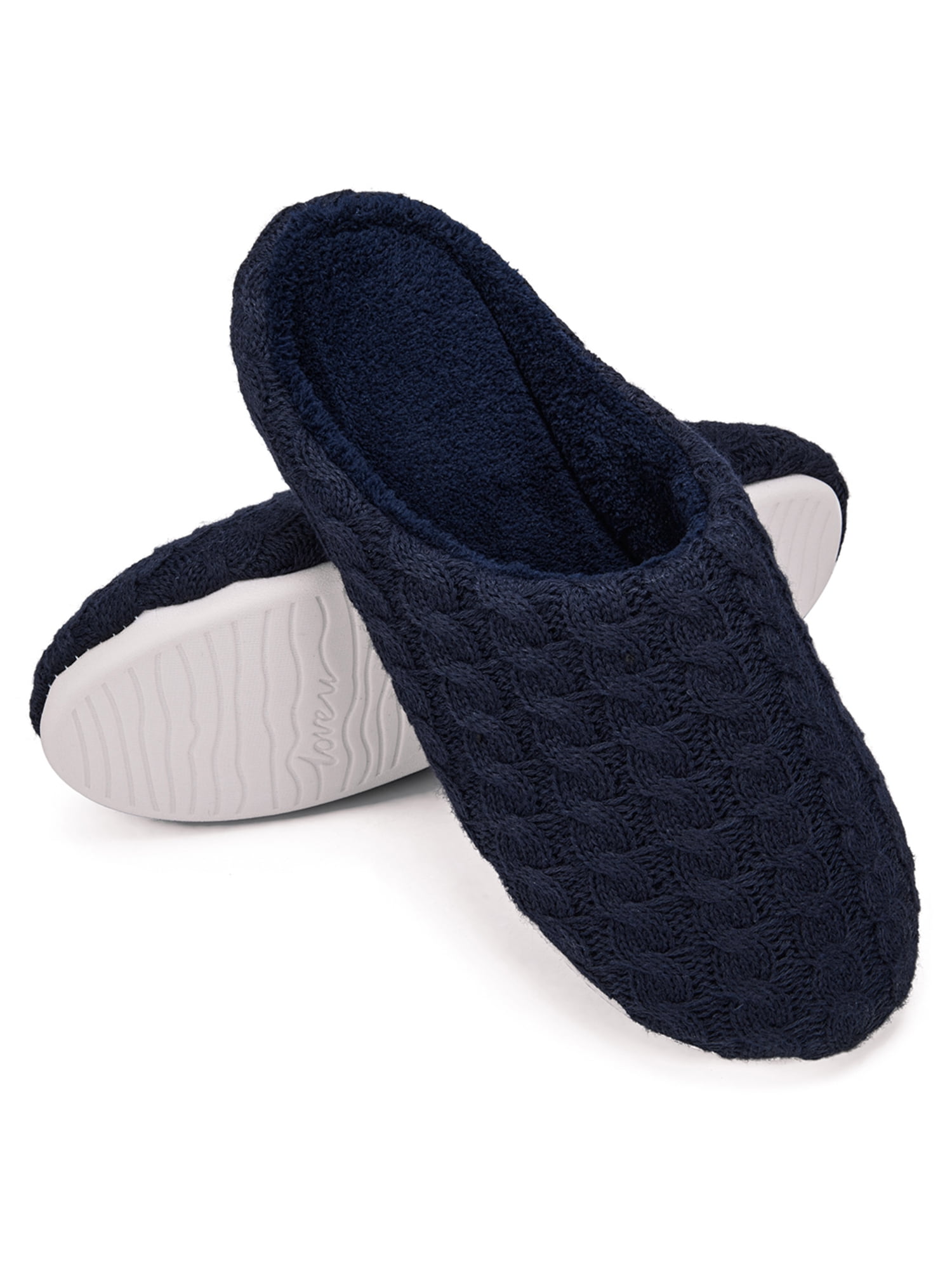 Men Knitted Cotton Home Slippers Soild Color Clog Slippers Lightweight ...