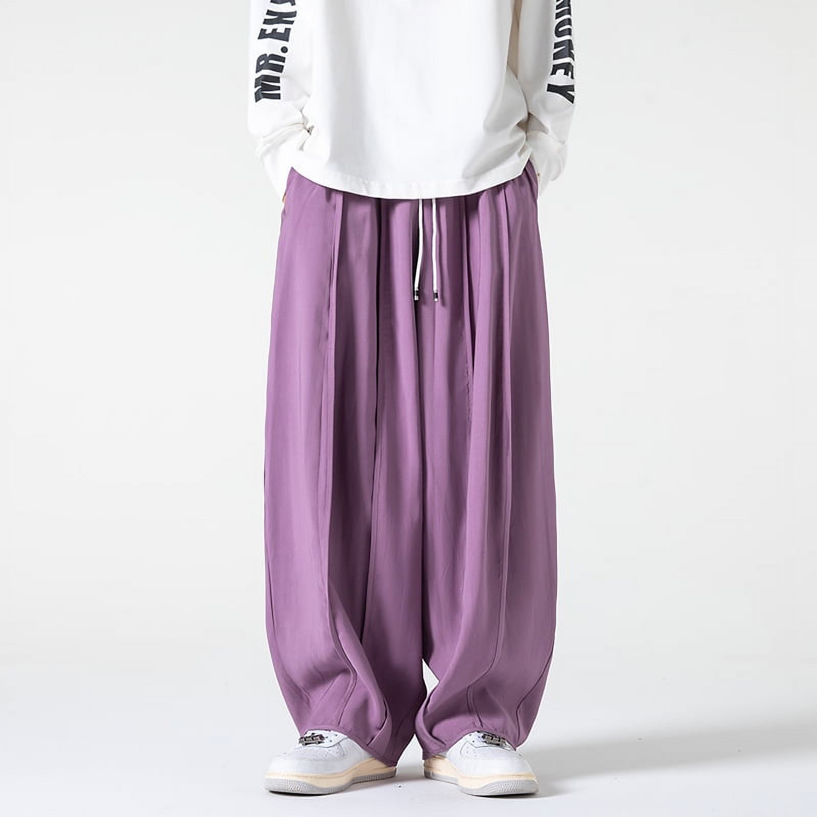 Men Korean Fahion Wide Leg Pants 2023 Men Black Loose Casual Harem ...