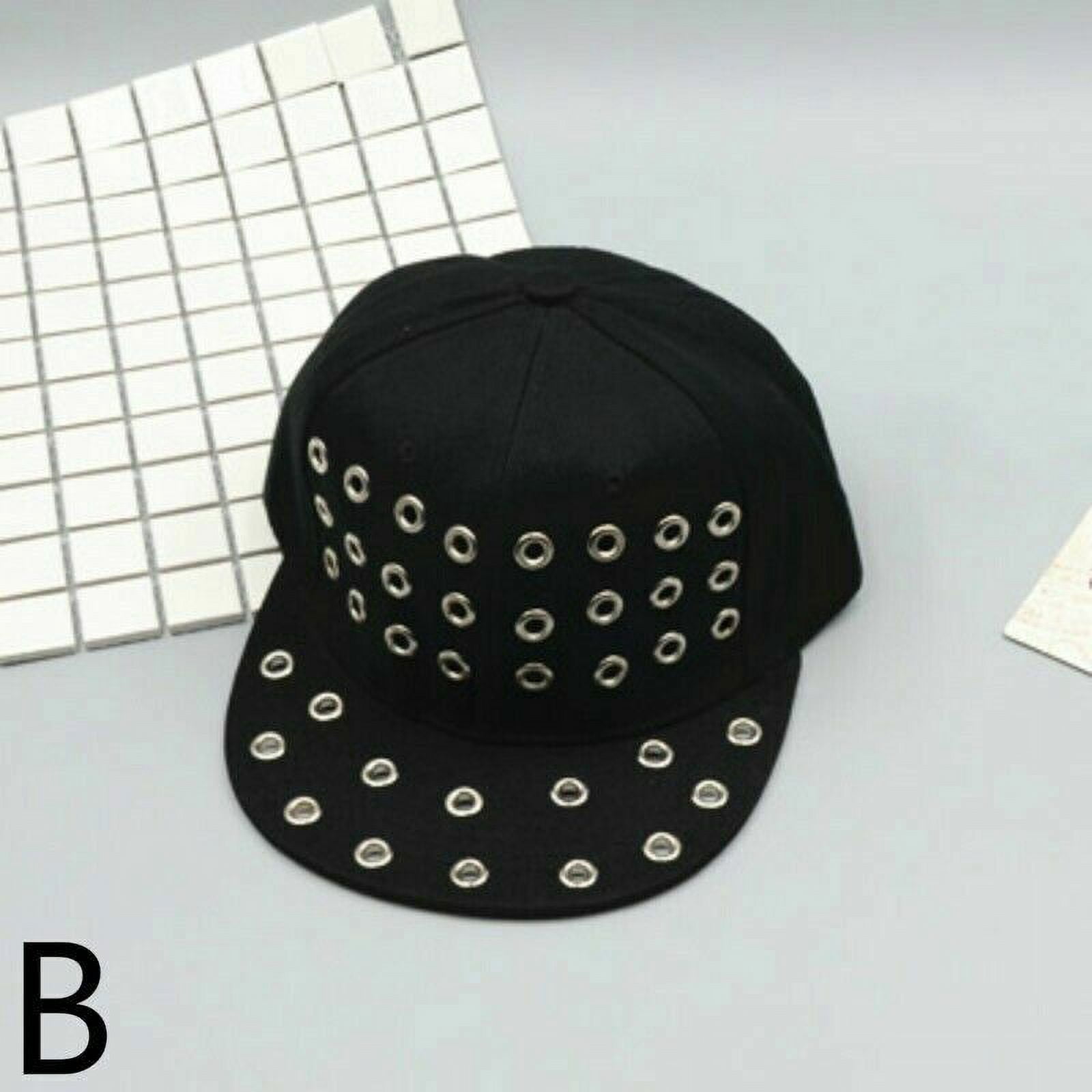 Men Lady Baseball Cap Hat Rivet Eyelet Metal Chain Punk Rock Gothic Hip ...