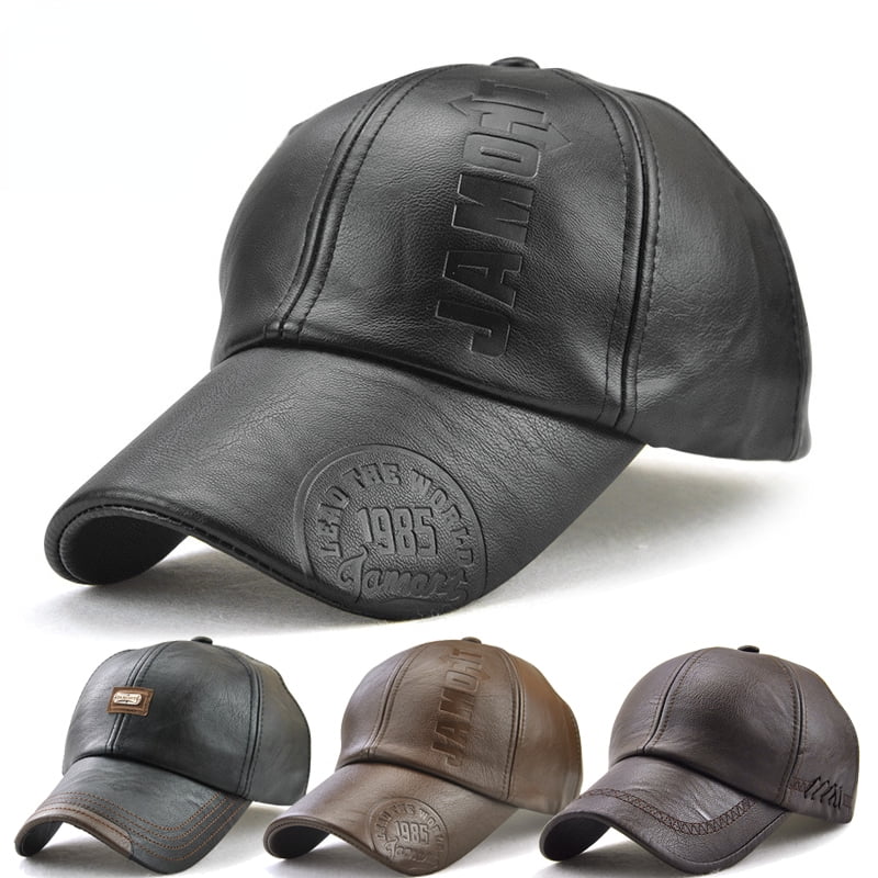 Men Leather Baseball Cap Fashion Sports Caps Army Military Hat Man ...
