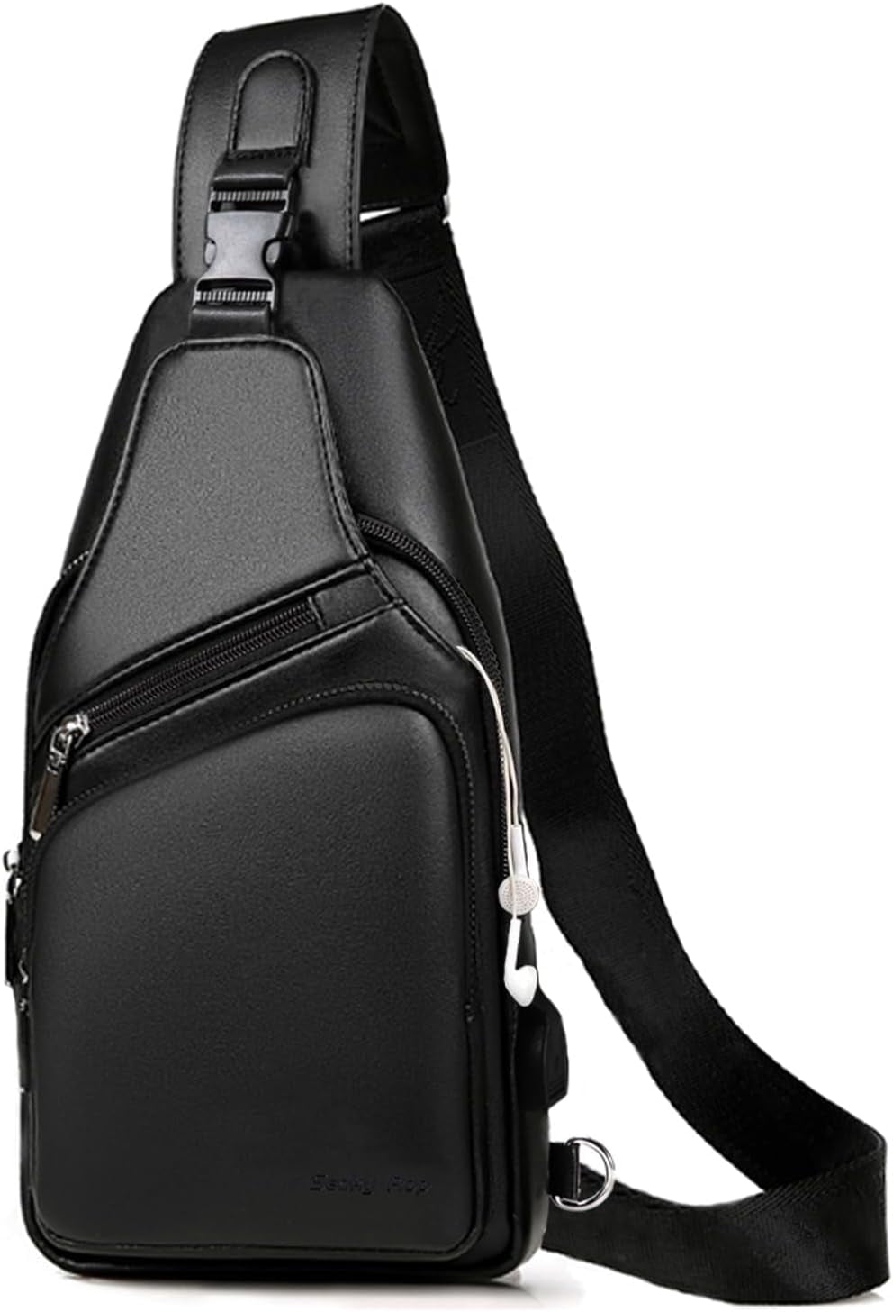 Men Leather Sling Bag Purse Waterproof Crossbody Chest Bag Sling ...