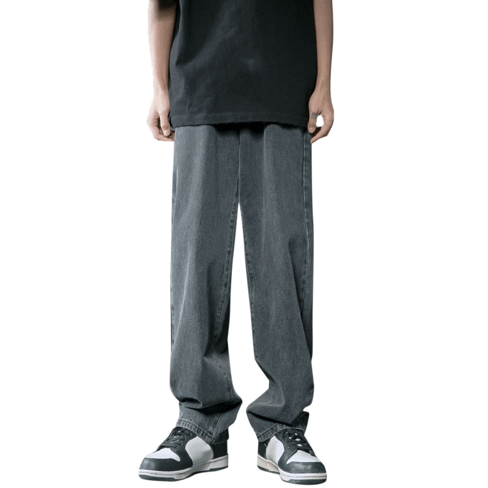 Men Loose Plus Size Jeans Street Wide Leg Pants Men's Streetwear Hop ...
