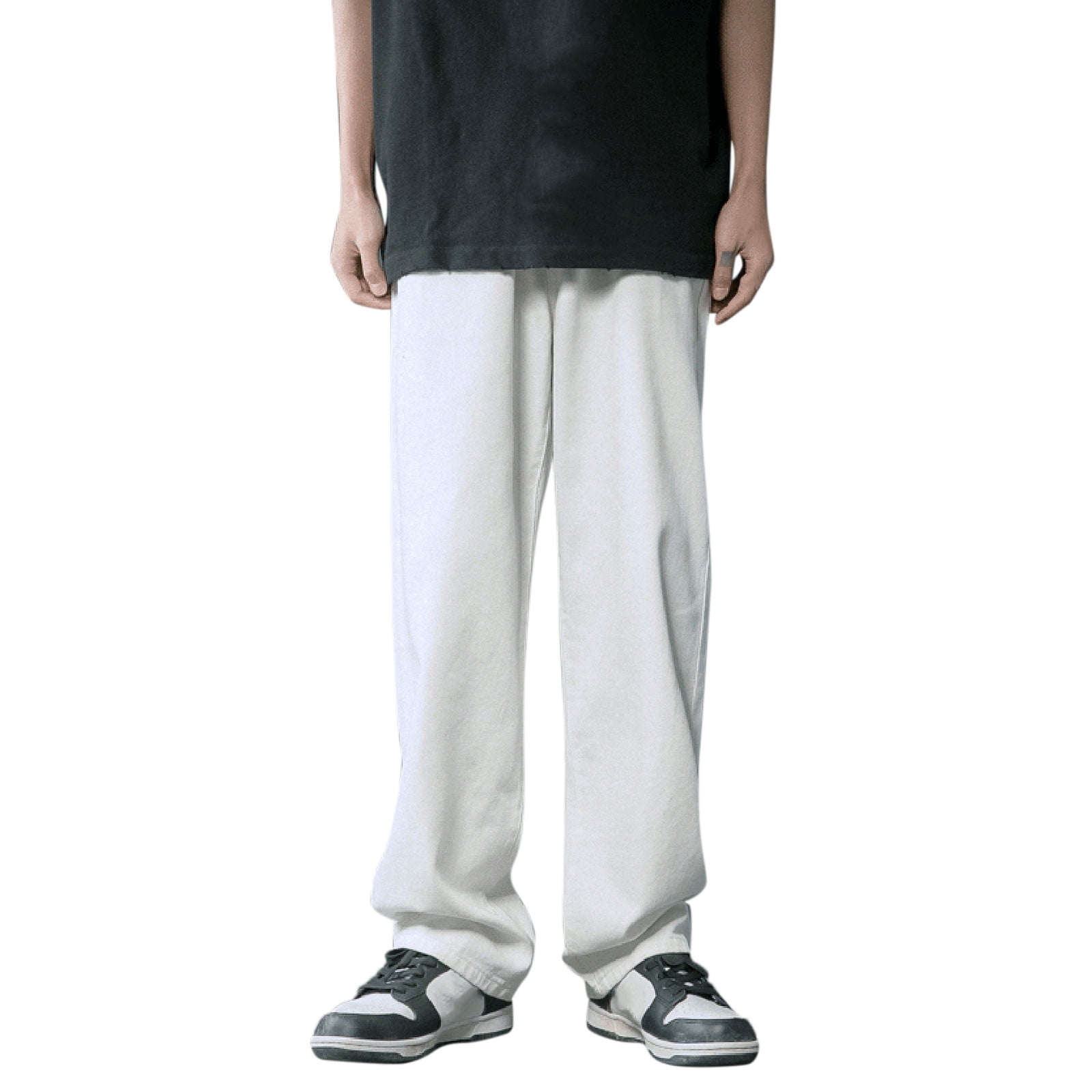 Men Loose Plus Size Jeans Street Wide Leg Pants Men's Streetwear Hop ...