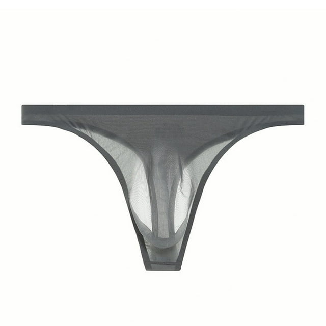 Men Low Waist Sexy Briefs Pouch Panties See Through Underwear Thongs G ...
