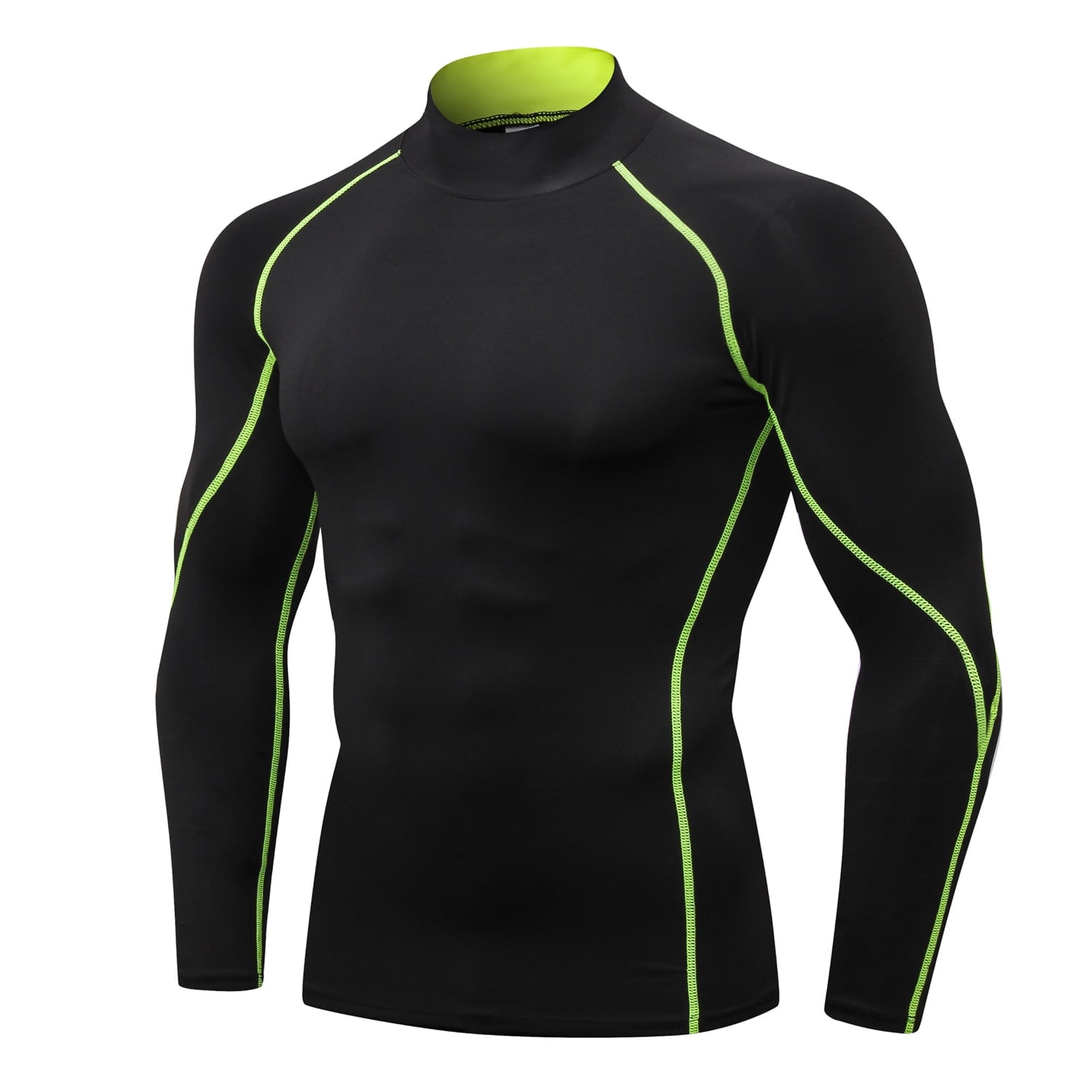 LANBAOSI Men Mock Turtleneck Compression Shirt Long Sleeve Football ...