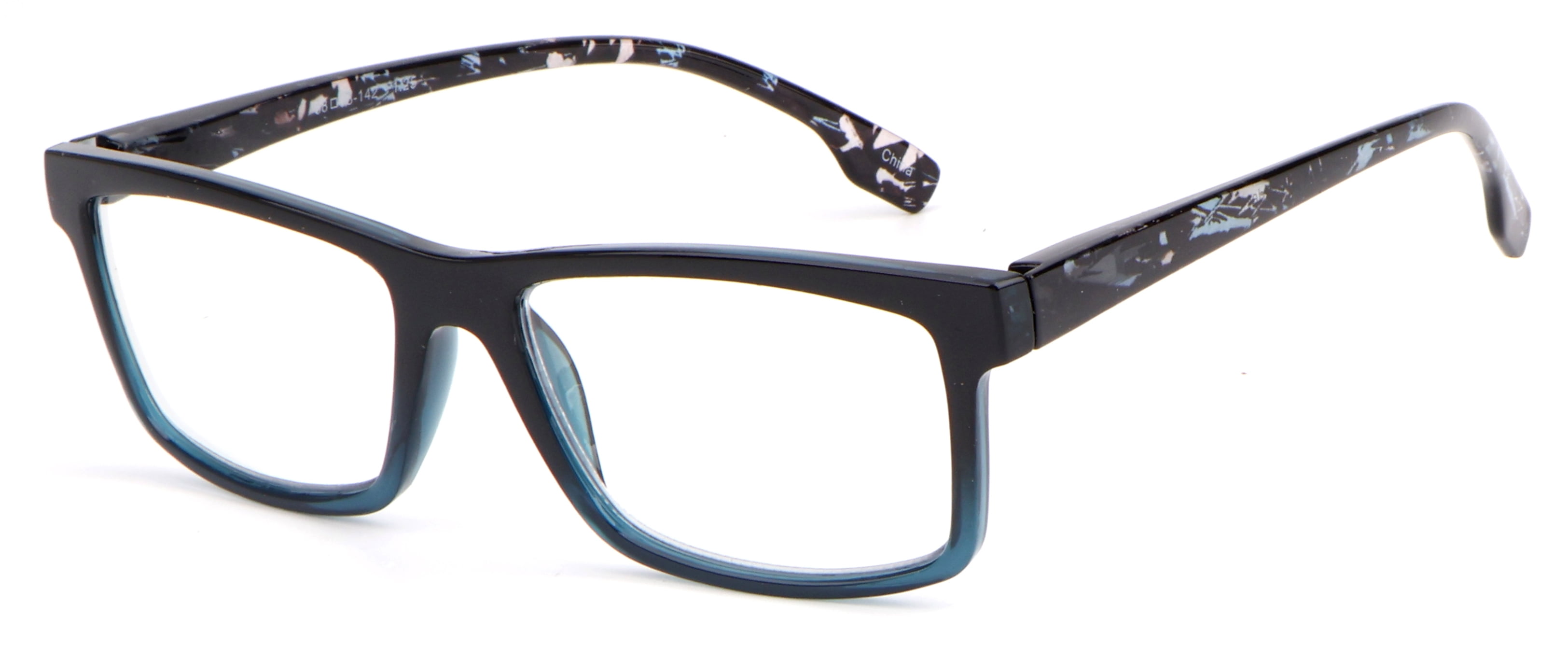 Men Modern Rectangular Mosiac Reading Glasses - Clear Lens Spring Hinge ...