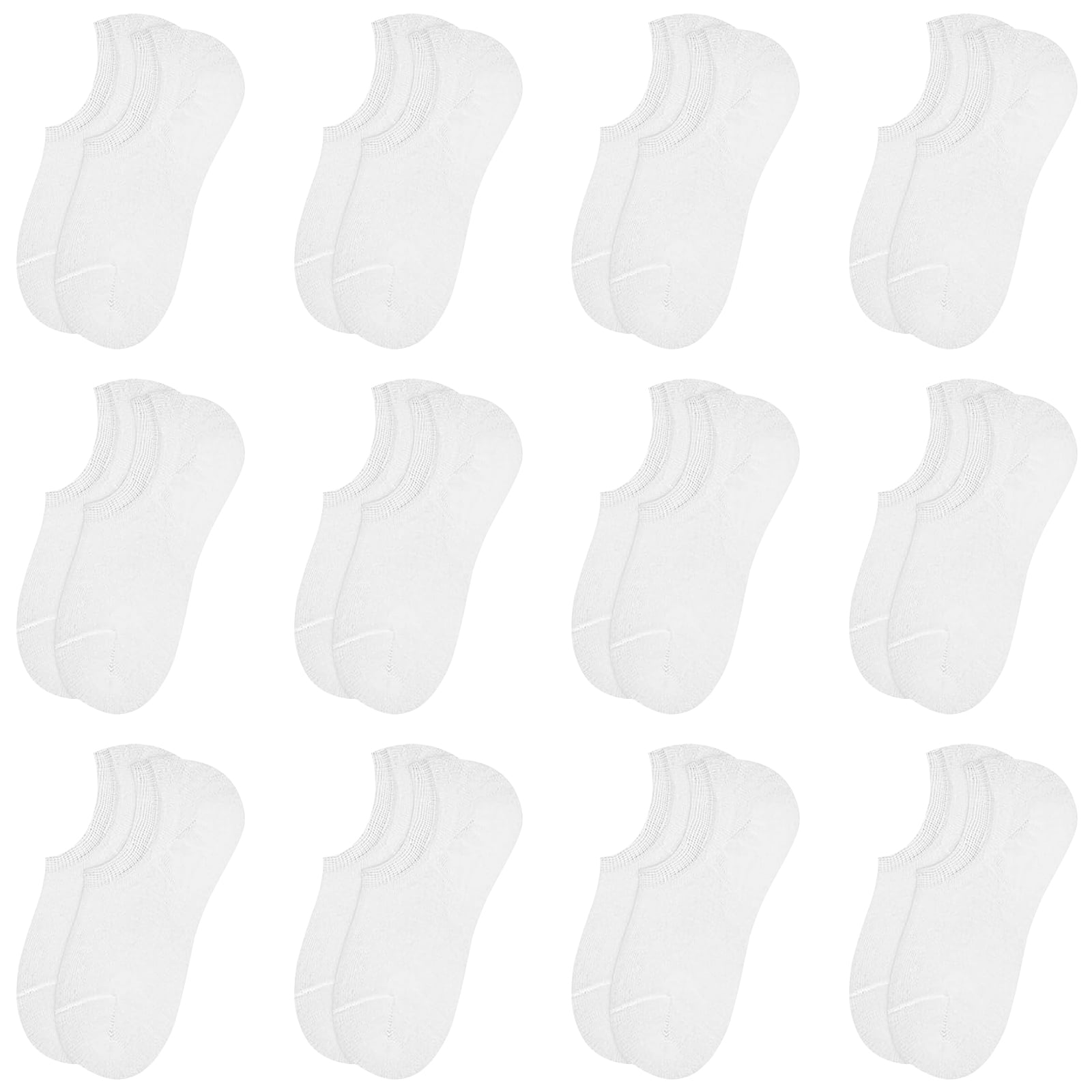 Men No Show Socks 12 Pairs Invisible Socks with Anti-Slip Silicon Flats ...