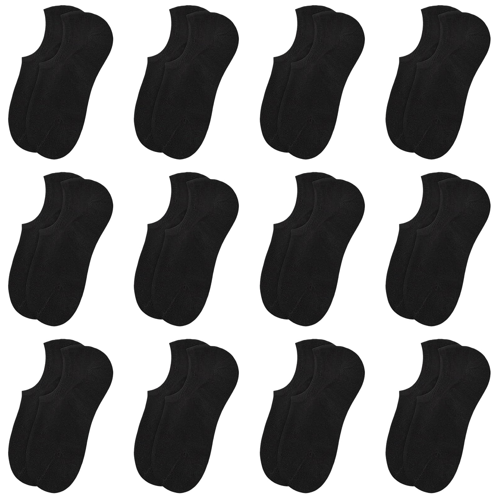 Men No Show Socks 12 Pairs Invisible Socks with Anti-Slip Silicon Flats ...