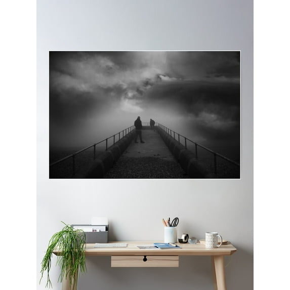 Men On A Groyne Poster Wall Art, Modern Wall Decor For Living Room ...