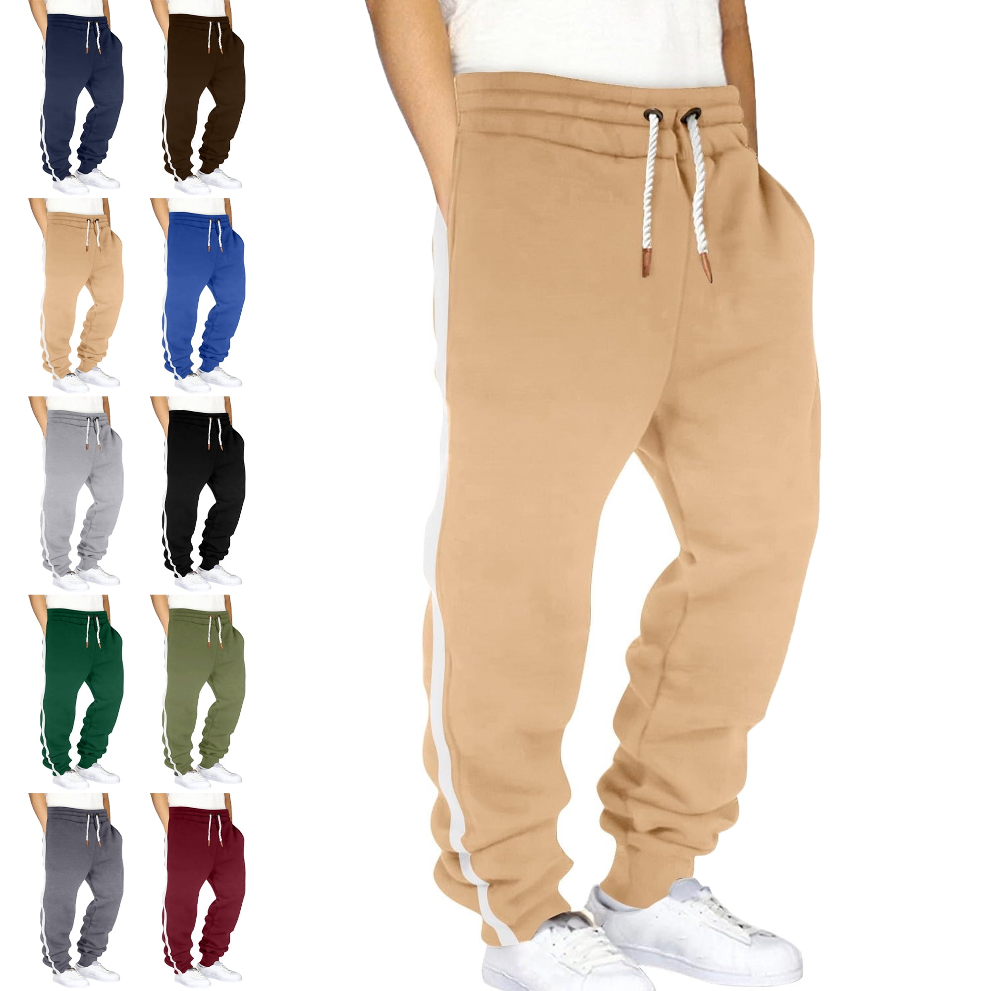 Lenago,Mens Pants Elastic Waist Hiking Pants Water Resistant ...