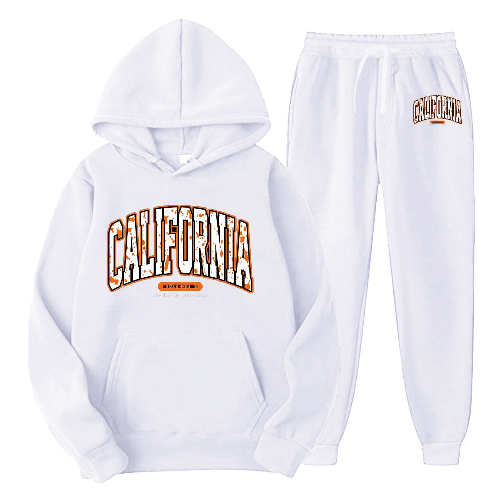 Men Outfits 2 Piece Men's And Women's Tracksuit Casual Hooded Sweater ...