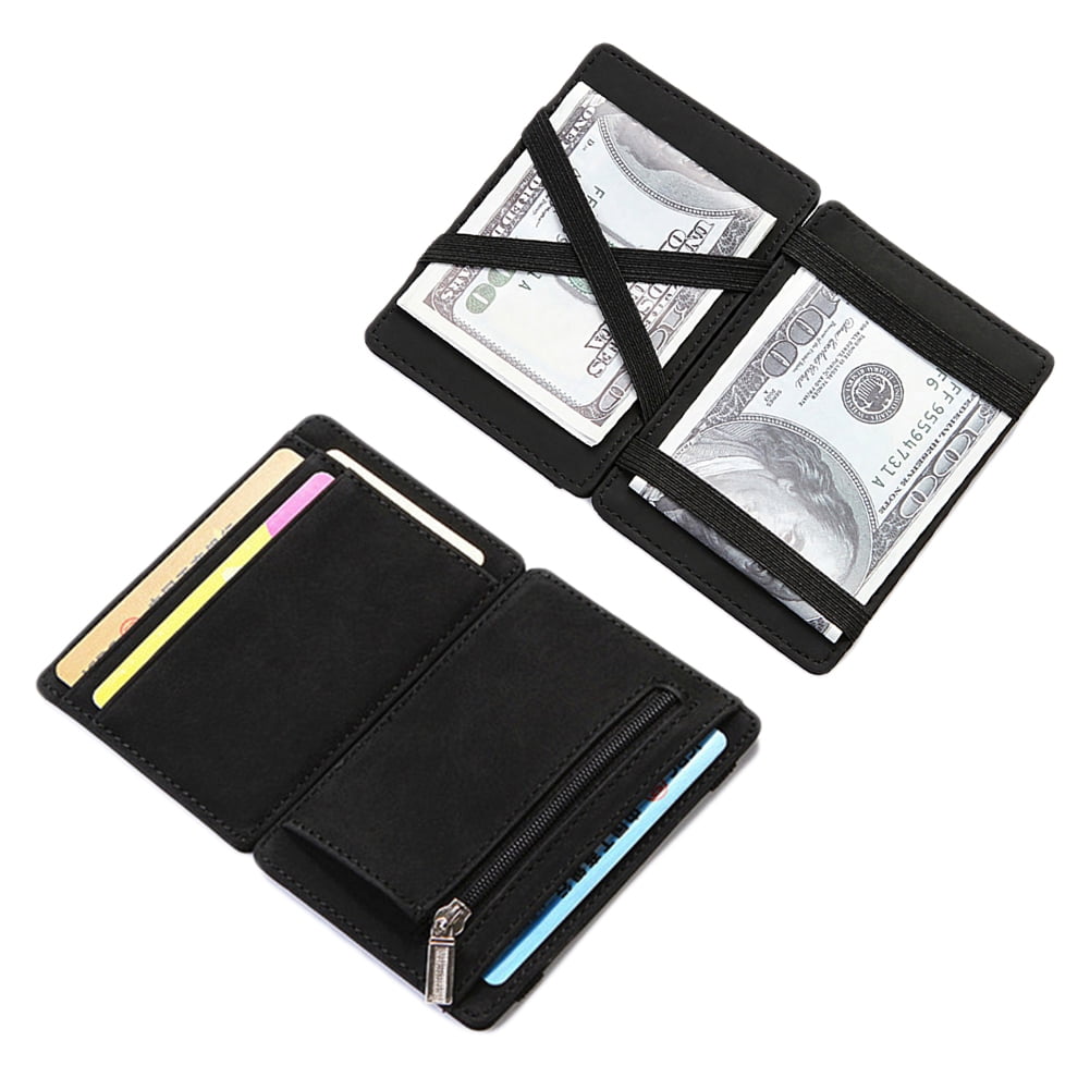 Men PU Elastic Band Slim Wallet Business Credit Card Holder Bank Card ...