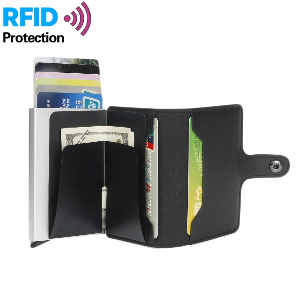 Men PU Leather Slim Money Clip Front Pocket Wallet Thin Holder Up ...