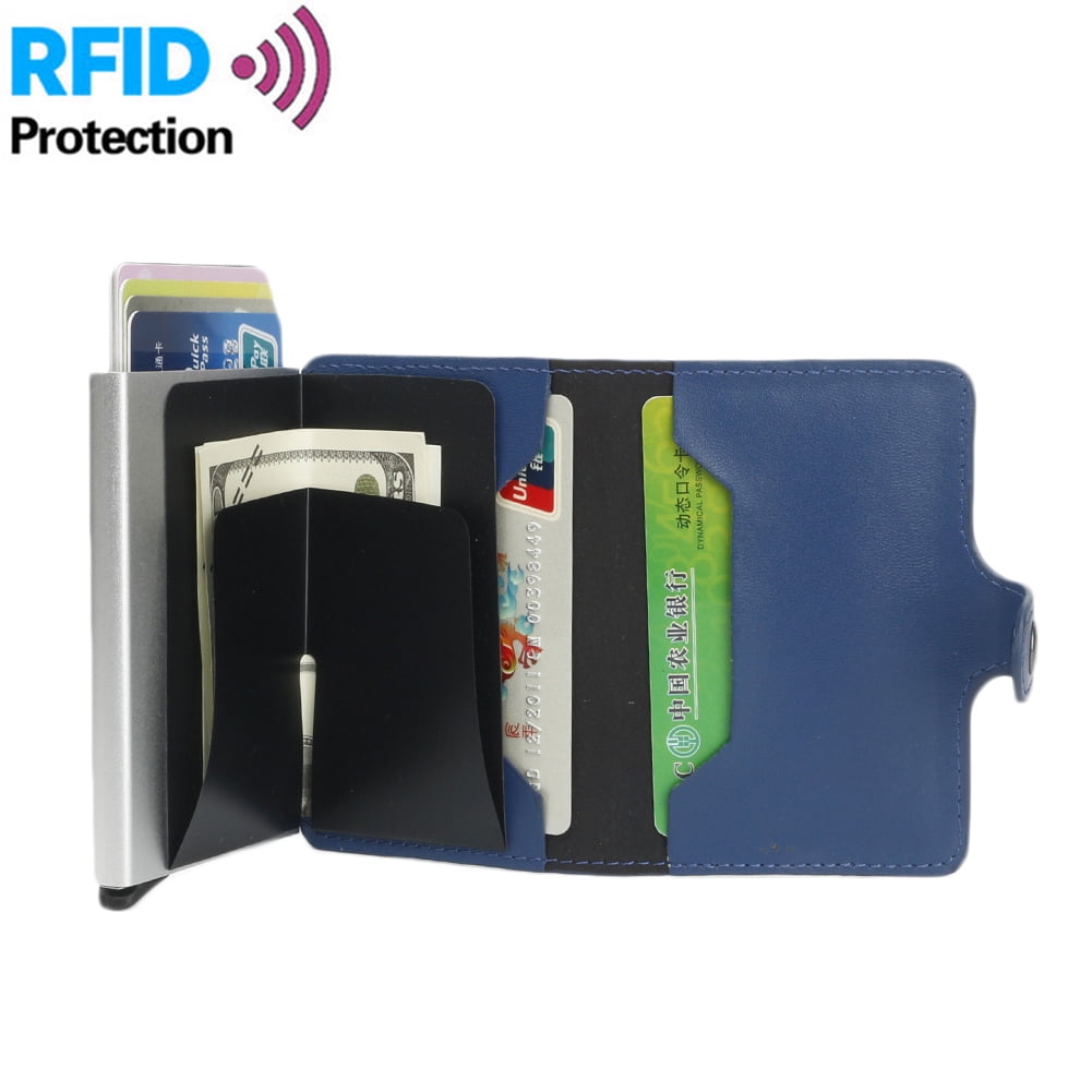 Men PU Leather Slim Money Clip Front Pocket Wallet Thin Holder Up ...