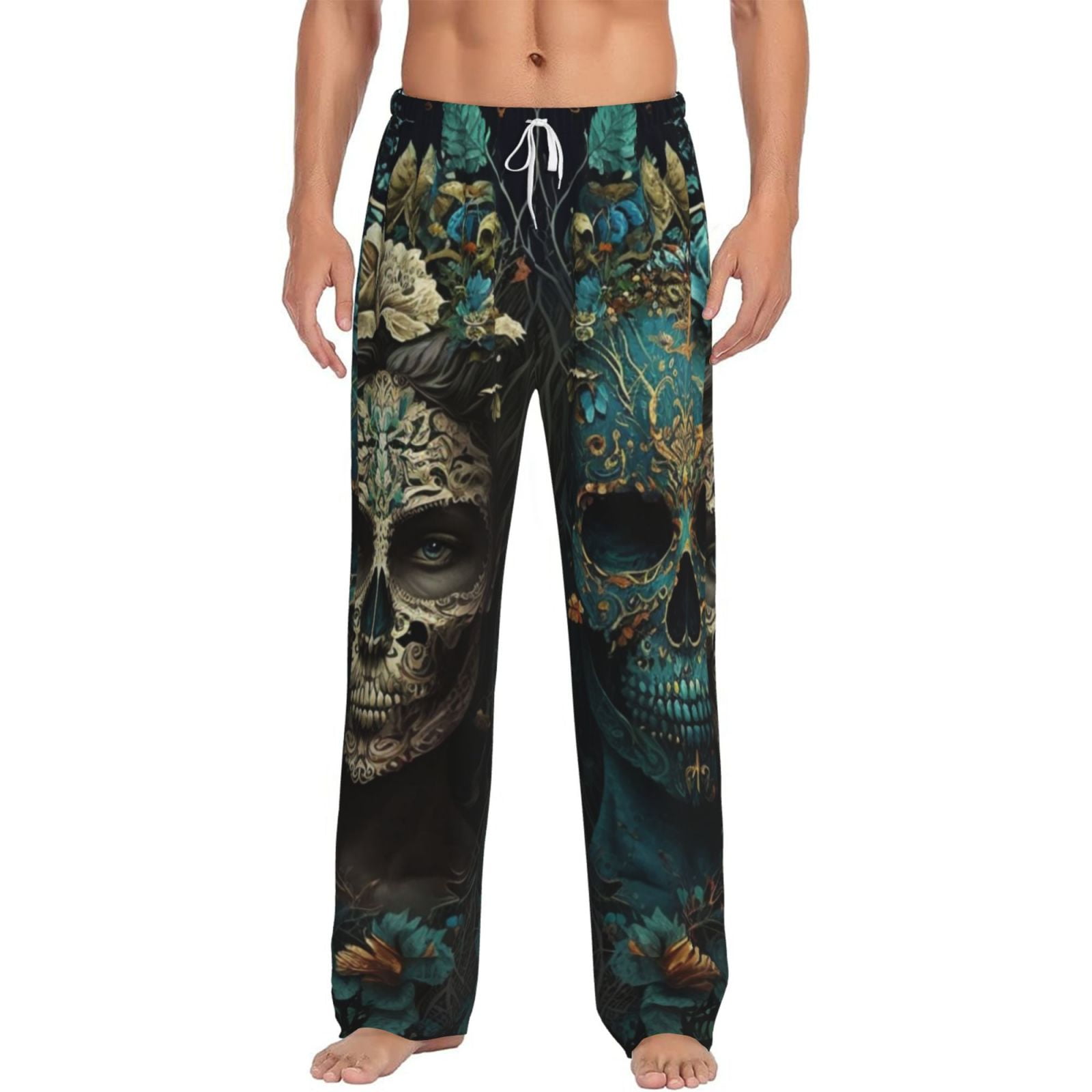 Men Pajama Pants Casual Lightweight Lounge Sleep Bottoms, Skulls Gothic ...